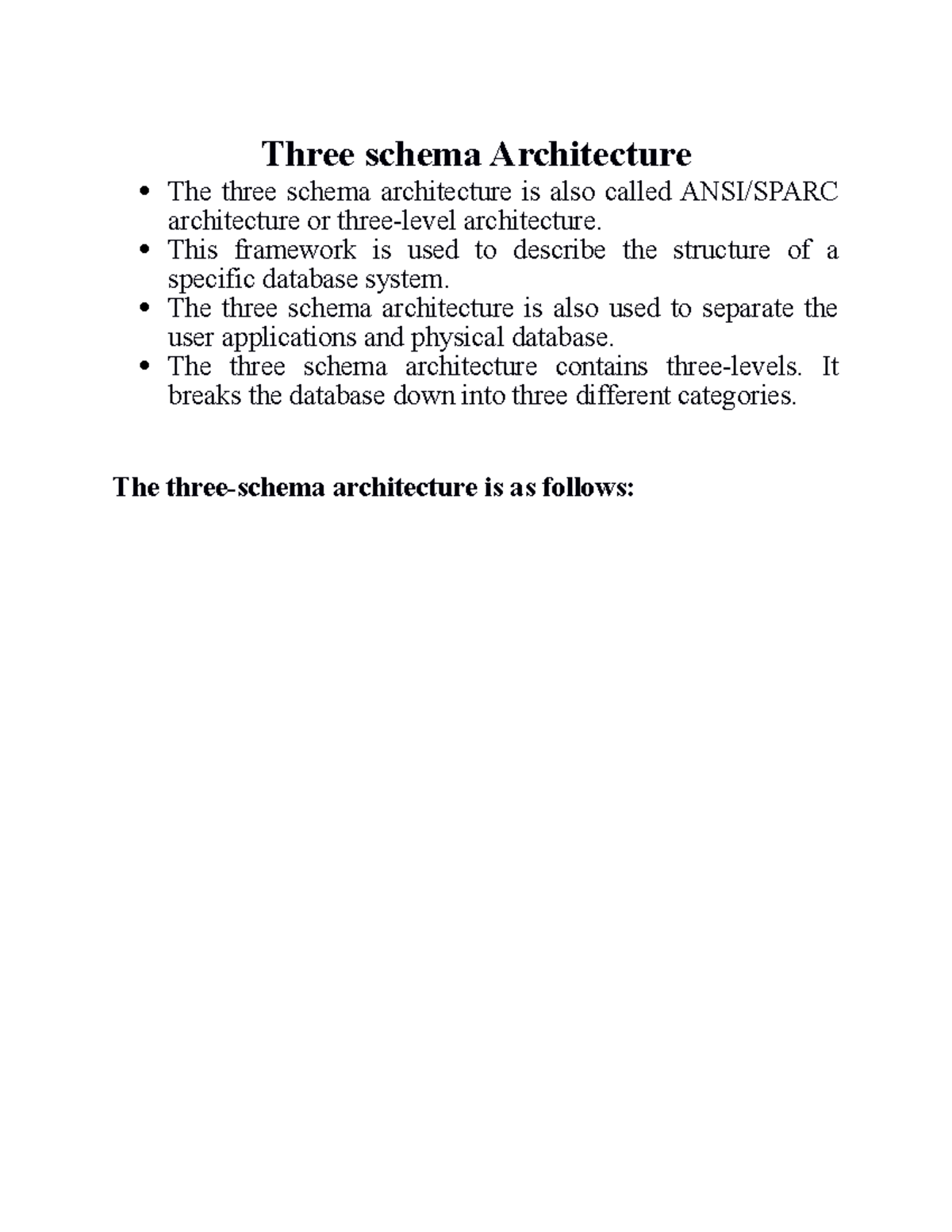 Architecture Schema and Data Models and Data Independence - Three ...