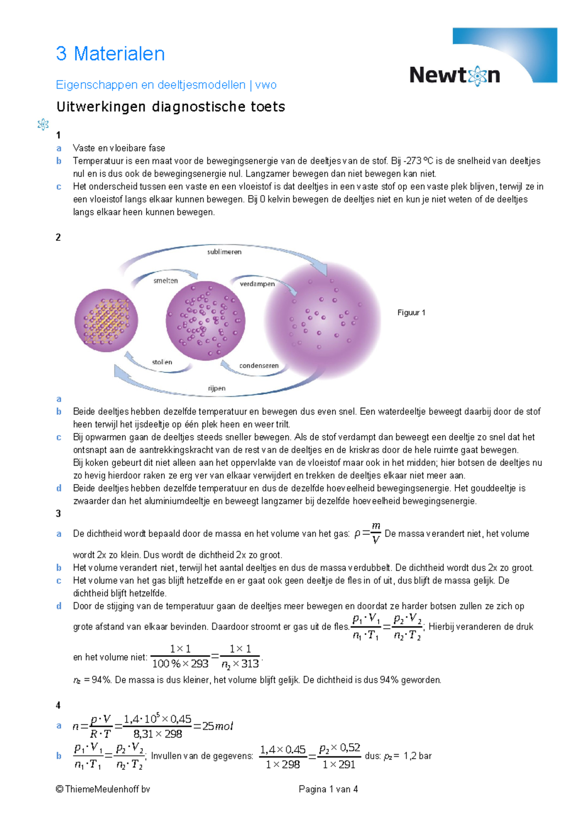 Newton 4 4V 03 uitwerkingen diagnostische toets(1) - Uitwerkingen ...
