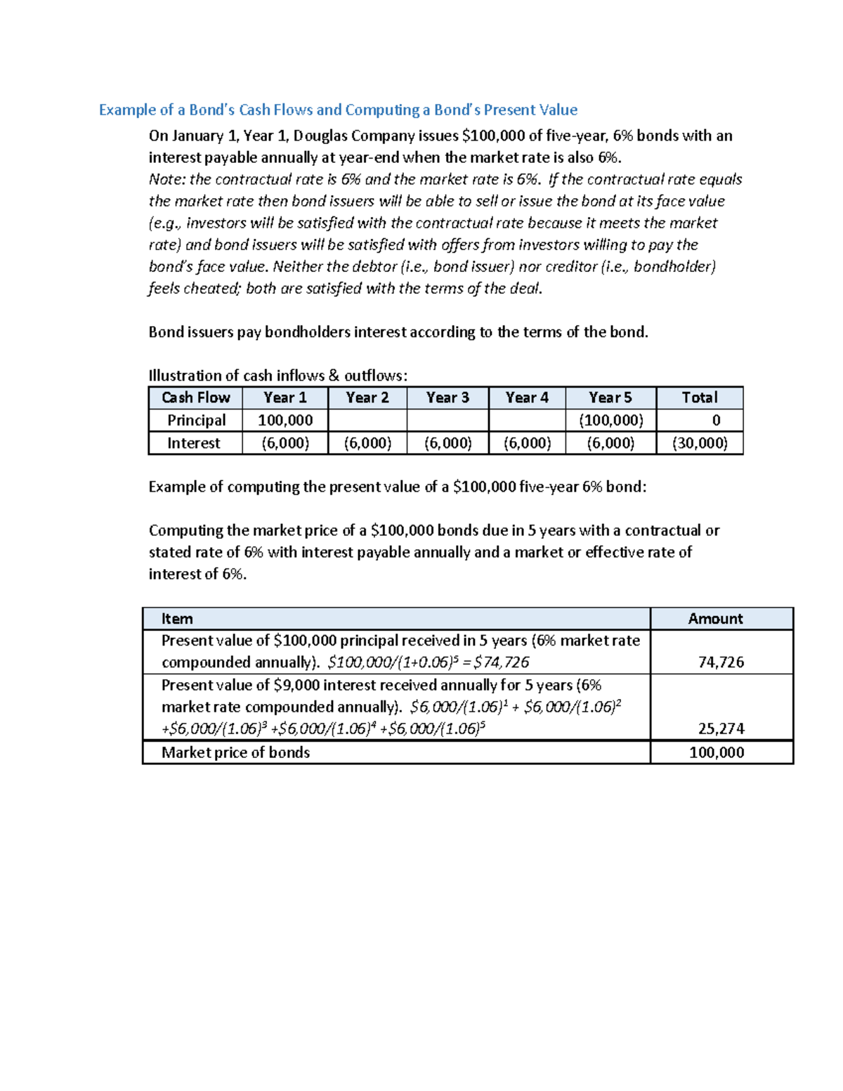 Chapter 10 pg 5 - Example of a Bond’s Cash Flows and Computing a Bond’s ...
