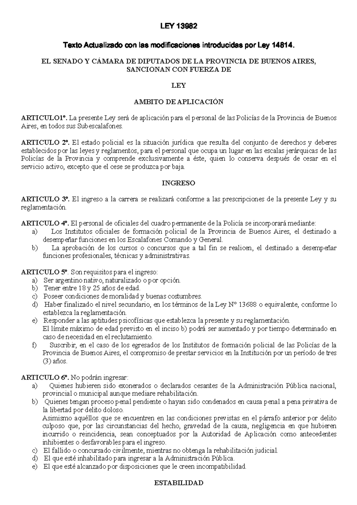 LEY 13982 - ley y derechos - L E Y 1 3 9 8 2 T e x t o A c t u a l i z ...