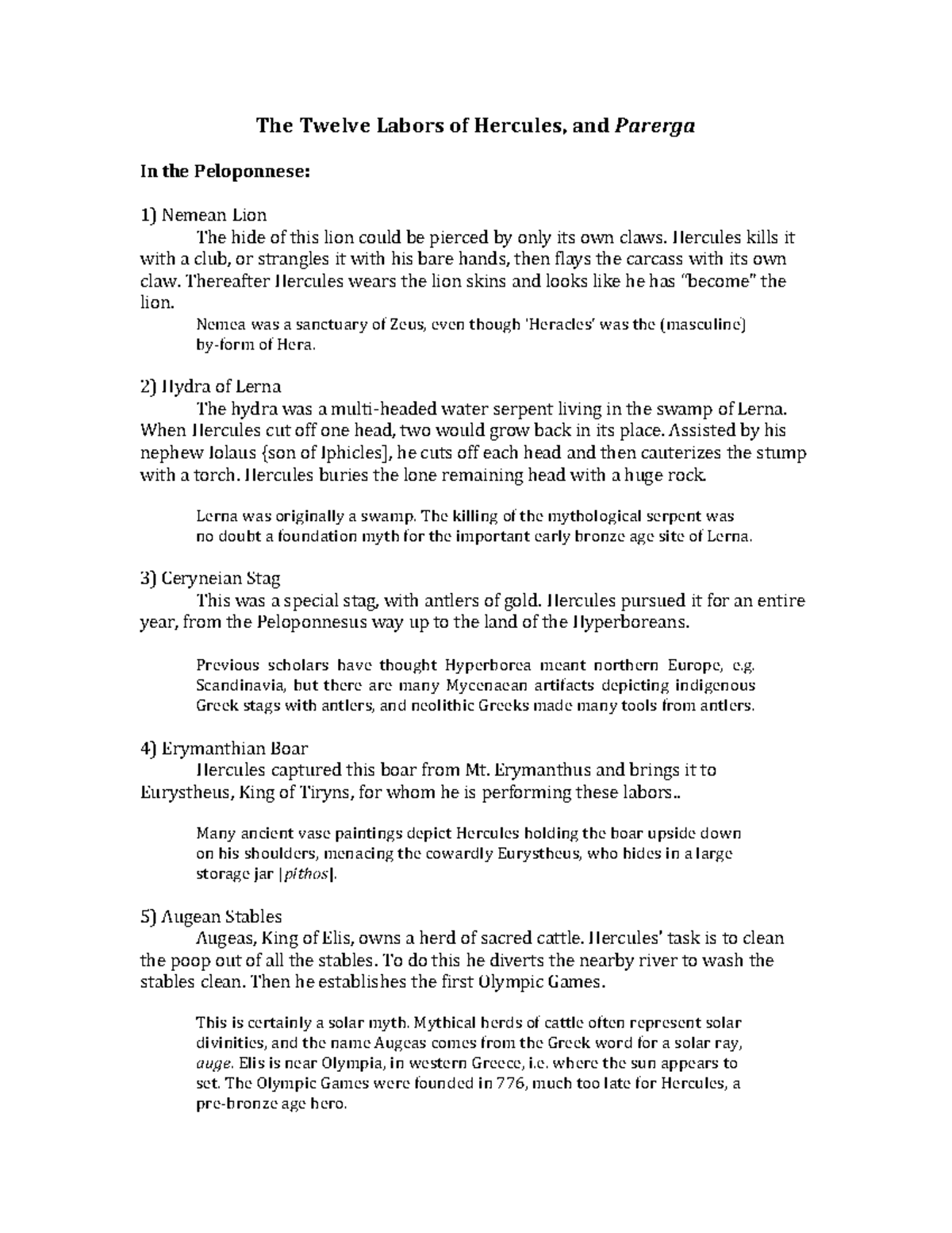 22 the twelve Labors of Hercules describing the 12 labors - The Twelve ...