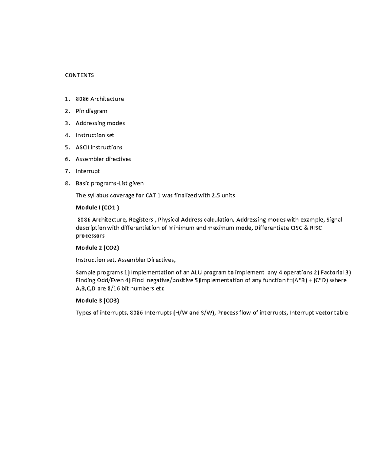 4-Pin diagram-20-12-2022 - CONTENTS 1. 8086 Architecture 2. Pin diagram ...