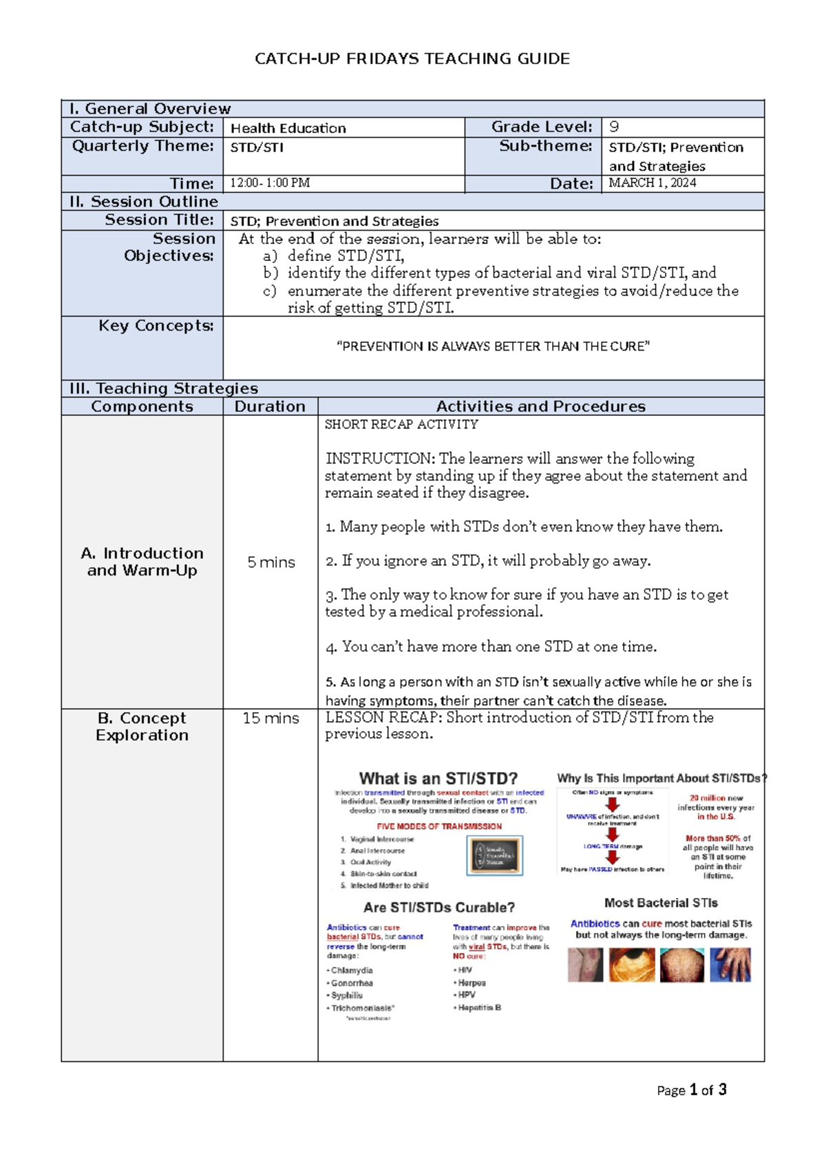 Catch UP Friday WEEK4 TGF - CATCH-UP FRIDAYS TEACHING GUIDE I. General ...