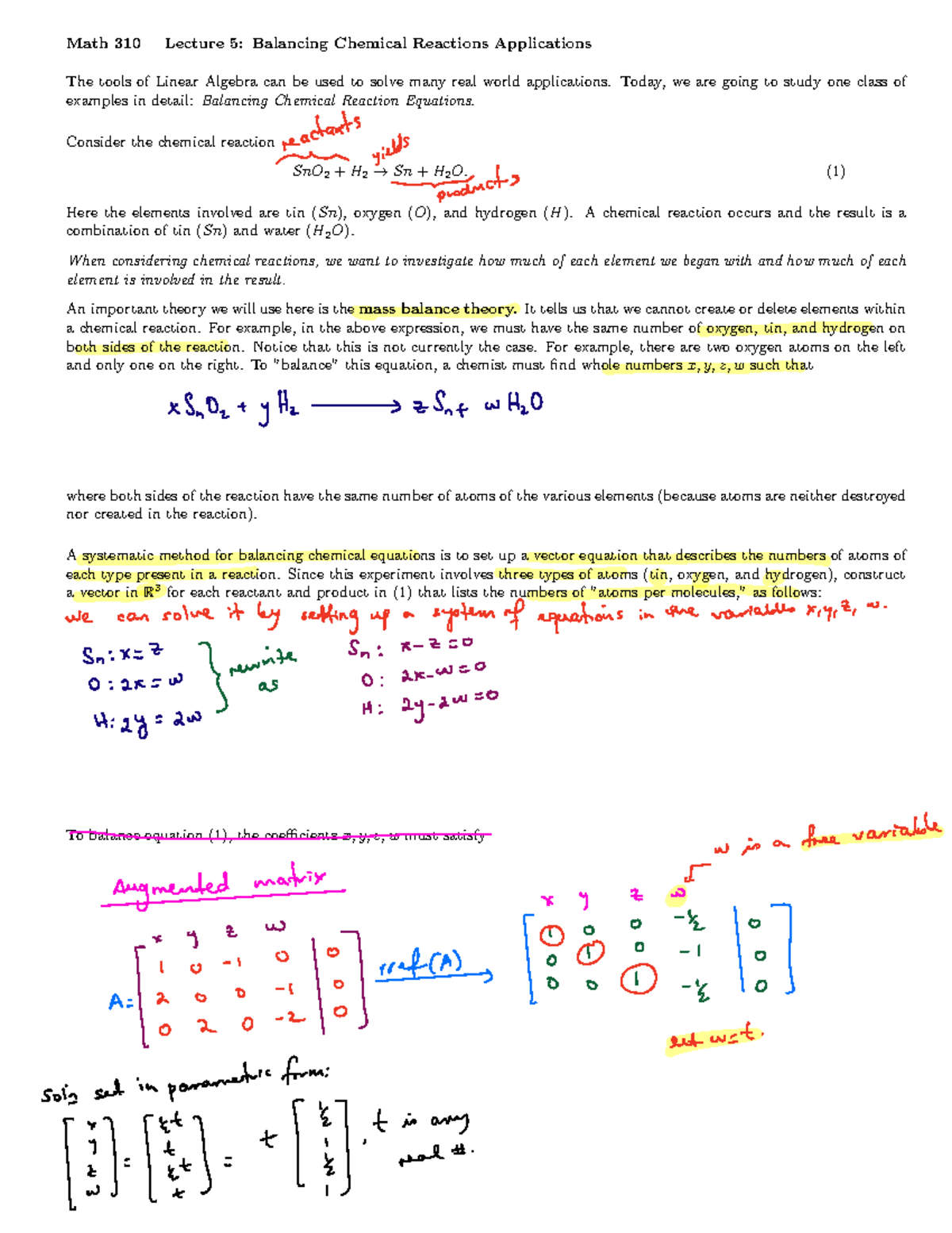 Math 310 Lecture 5 Applications Solution - Math 310 Lecture 5 ...