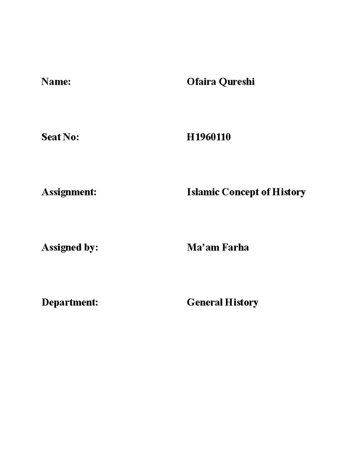 Islamic Concept Of History In Modern Era Name Ofaira Qureshi Seat No islamic-concept-of-history-in-modern-era-name-ofaira-qureshi-seat-no