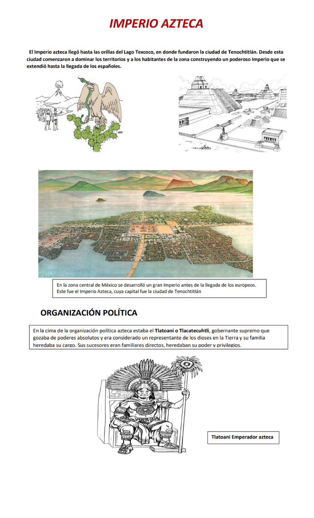 Imperio Azteca - Historia, Geografia y Ciencias Sociales I - IMPERIO ...