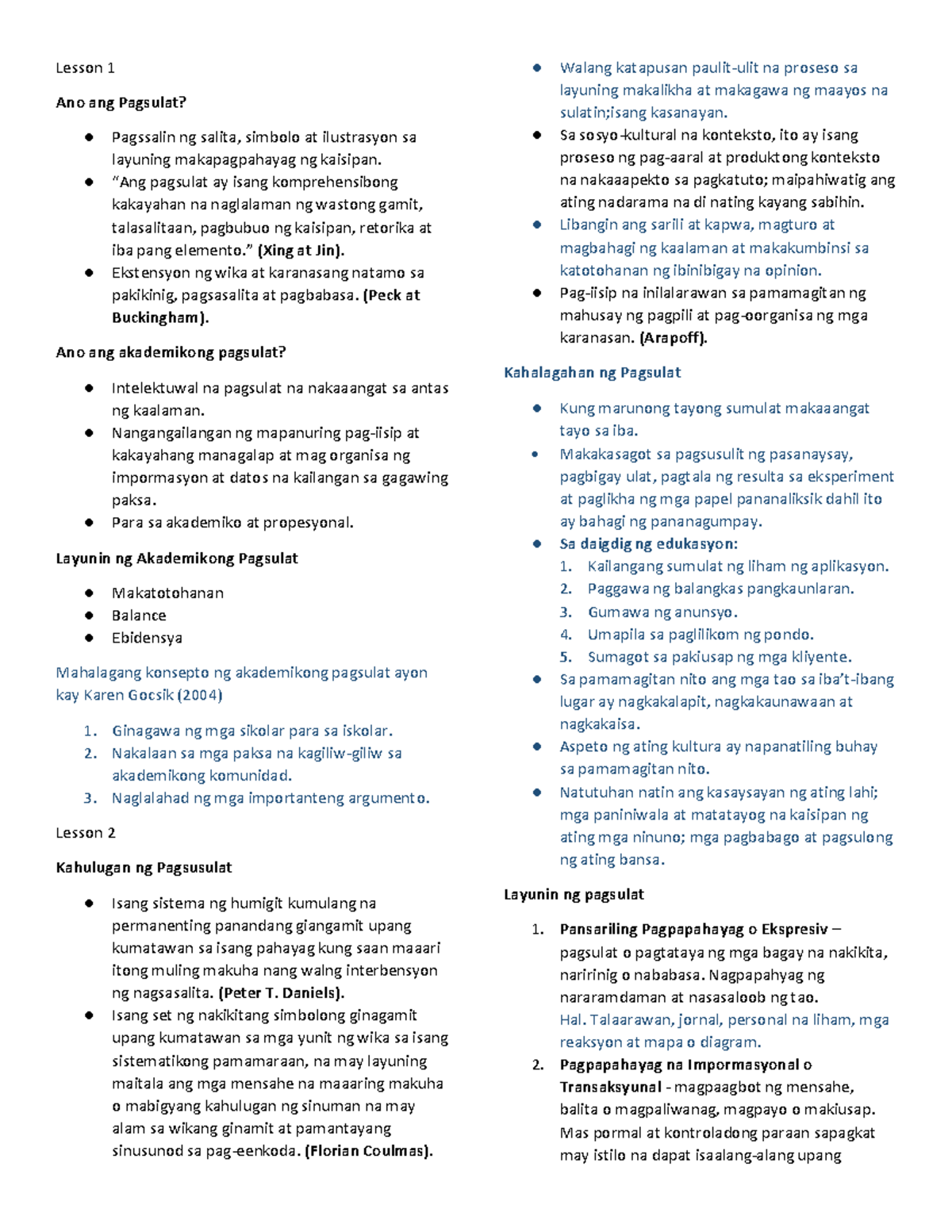 Midterm Reviewer - Lesson 1 Ano ang Pagsulat? Pagssalin ng salita ...