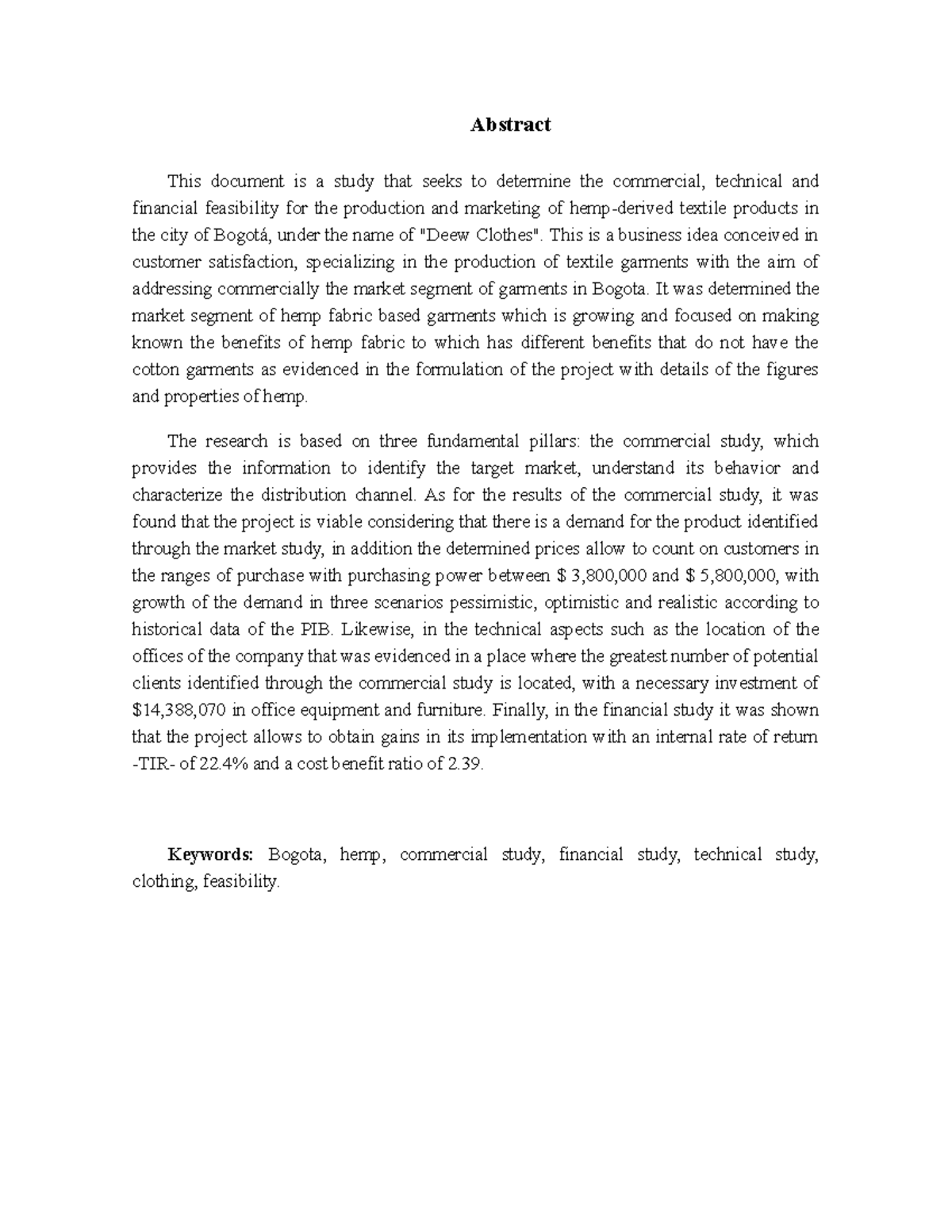 Abstract - es un resumen basado en un trabajado de grado realizado por ...