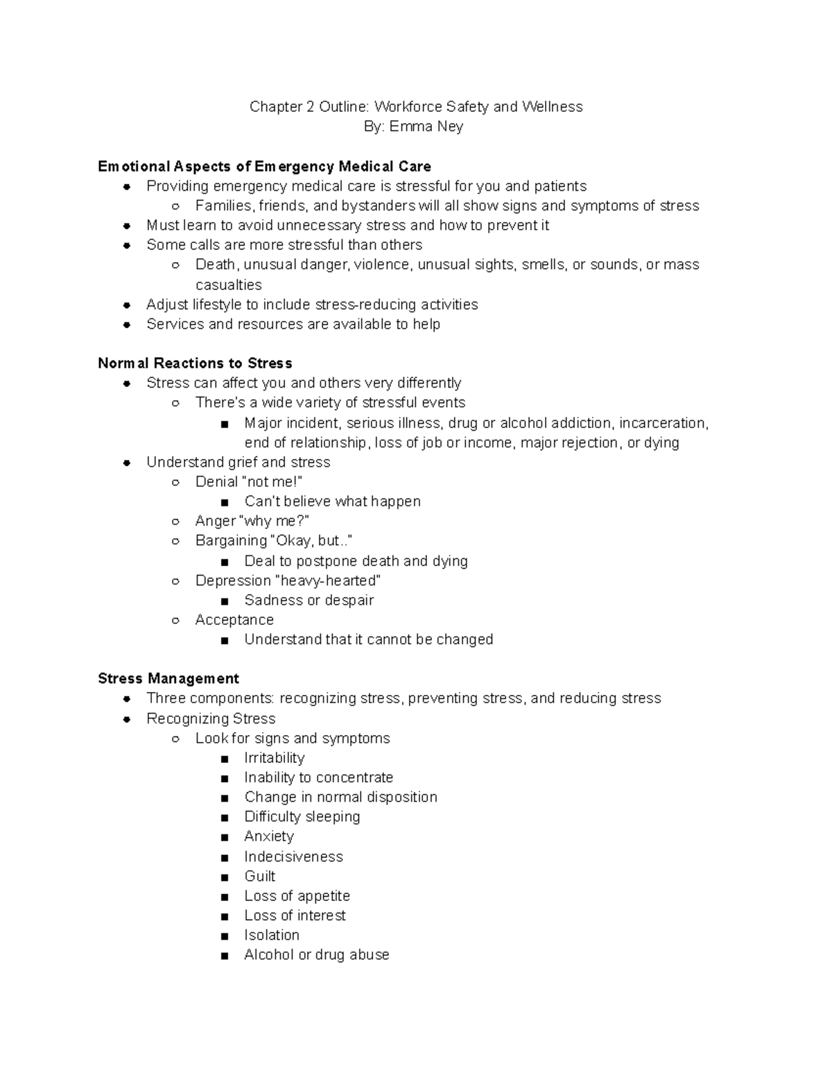 Chapter 2 Outline - Chapter 2 Outline: Workforce Safety and Wellness By ...