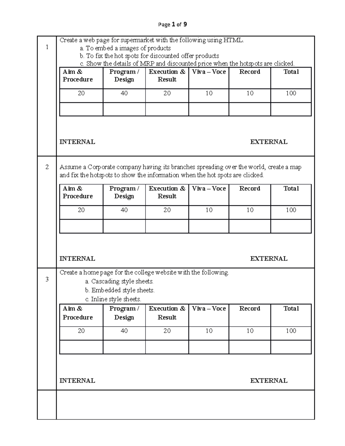 LAB QUESTIONS FOR CS8661 - 1 Create a web page for supermarket with the ...