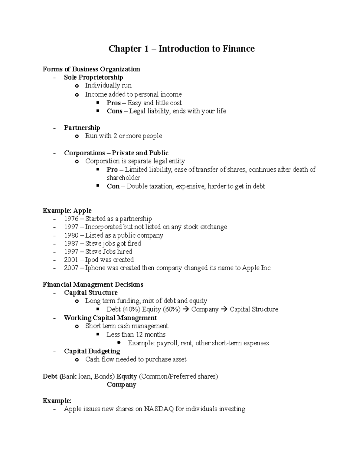 Chapter 1 - 2FA3 - Introduction to Financial Accounting Midterm notes ...