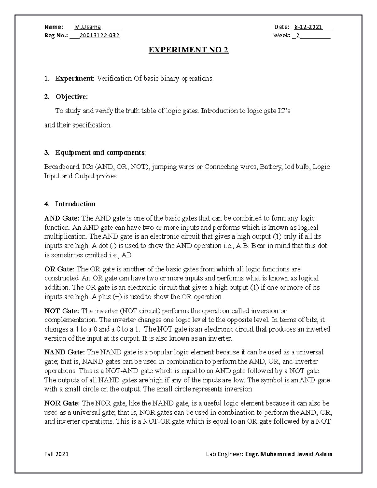 DLD EX2 - DLD - Digital Logic Design - UOG - Studocu