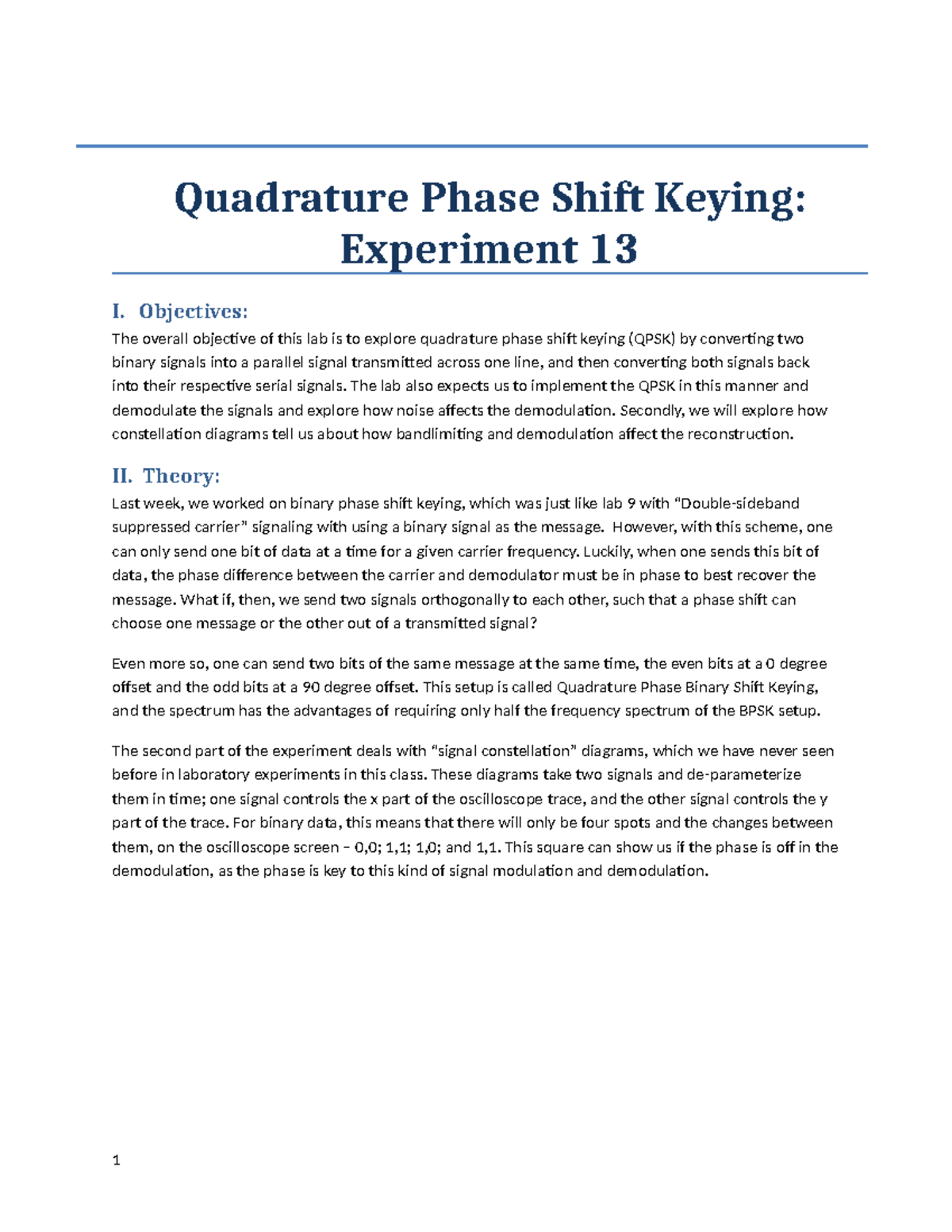 Quadrature Phase Shift Keying - Quadrature Phase Shift Keying ...