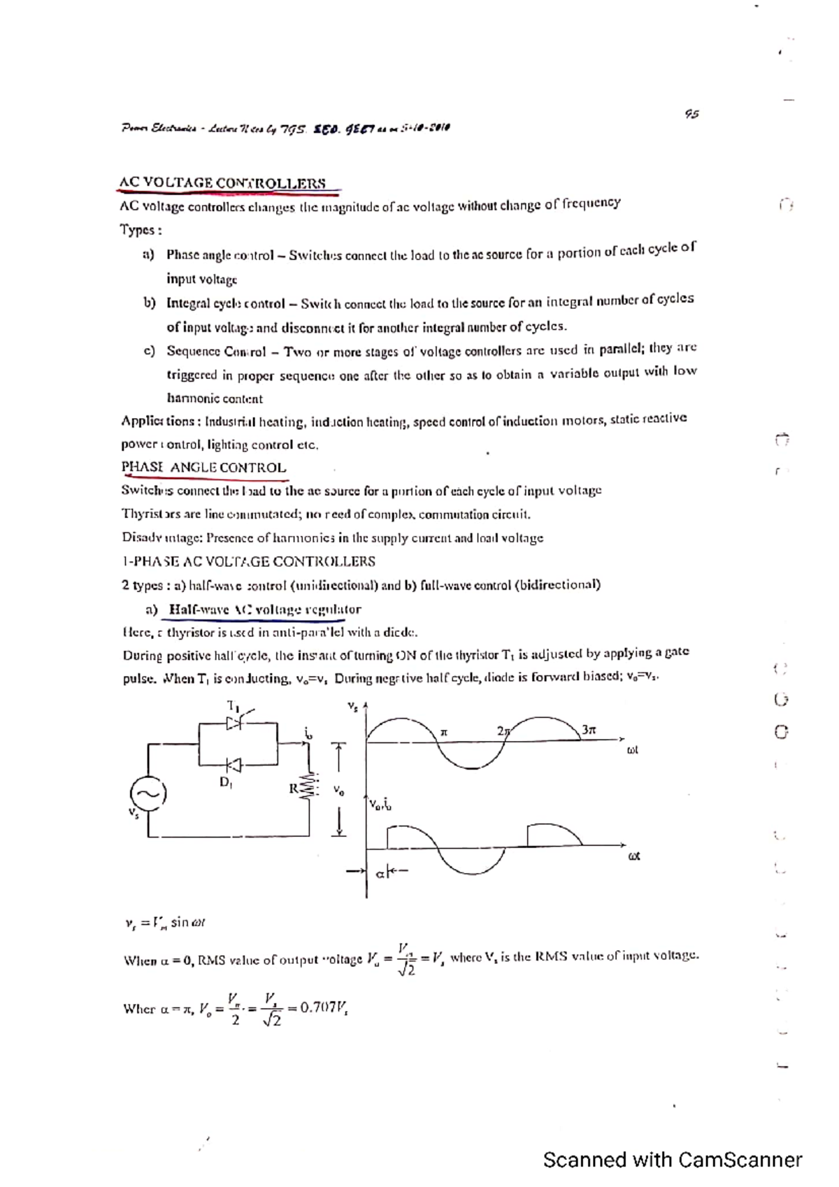 AC Voltage Controllers - Electrical Engineering - Studocu