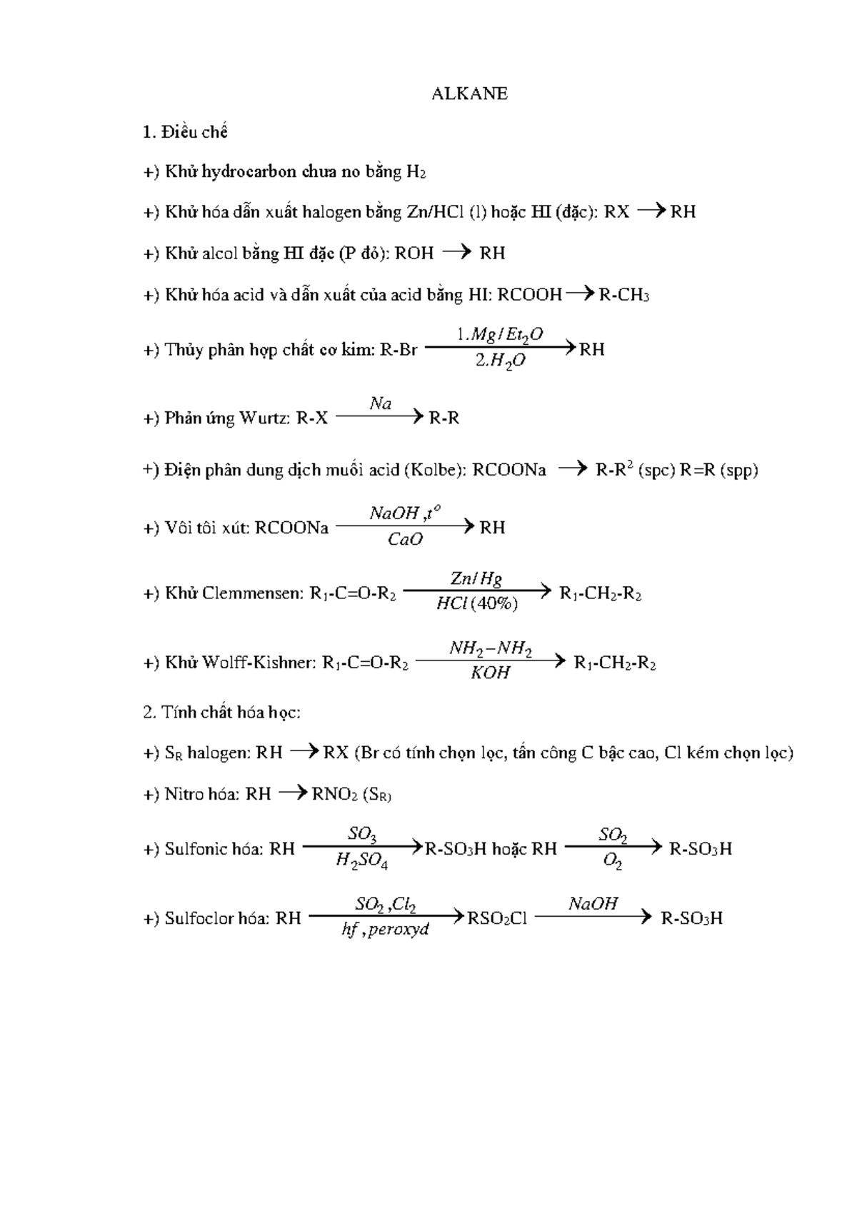 HCHC - ALKANE Điều chế +) Khử hydrocarbon chưa no bằng H 2 +) Khử hóa ...