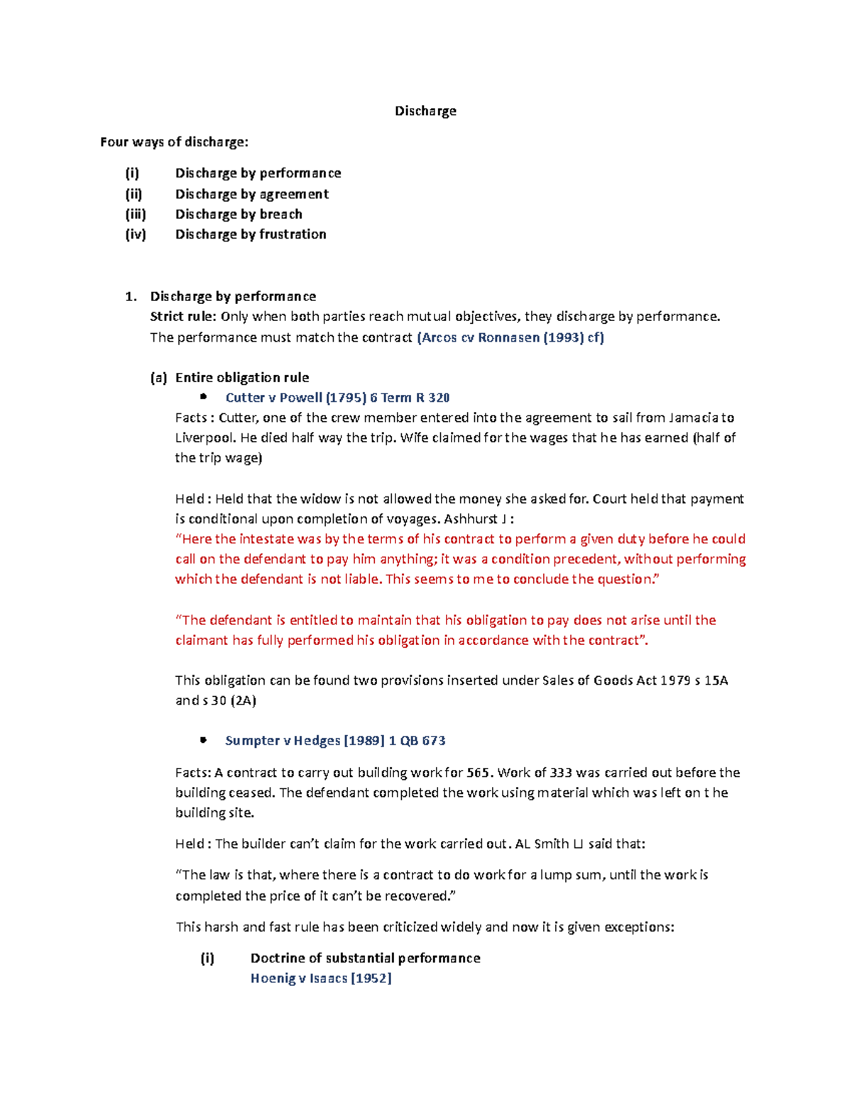 Discharge summary - Discharge Four ways of discharge: (i) Discharge by ...
