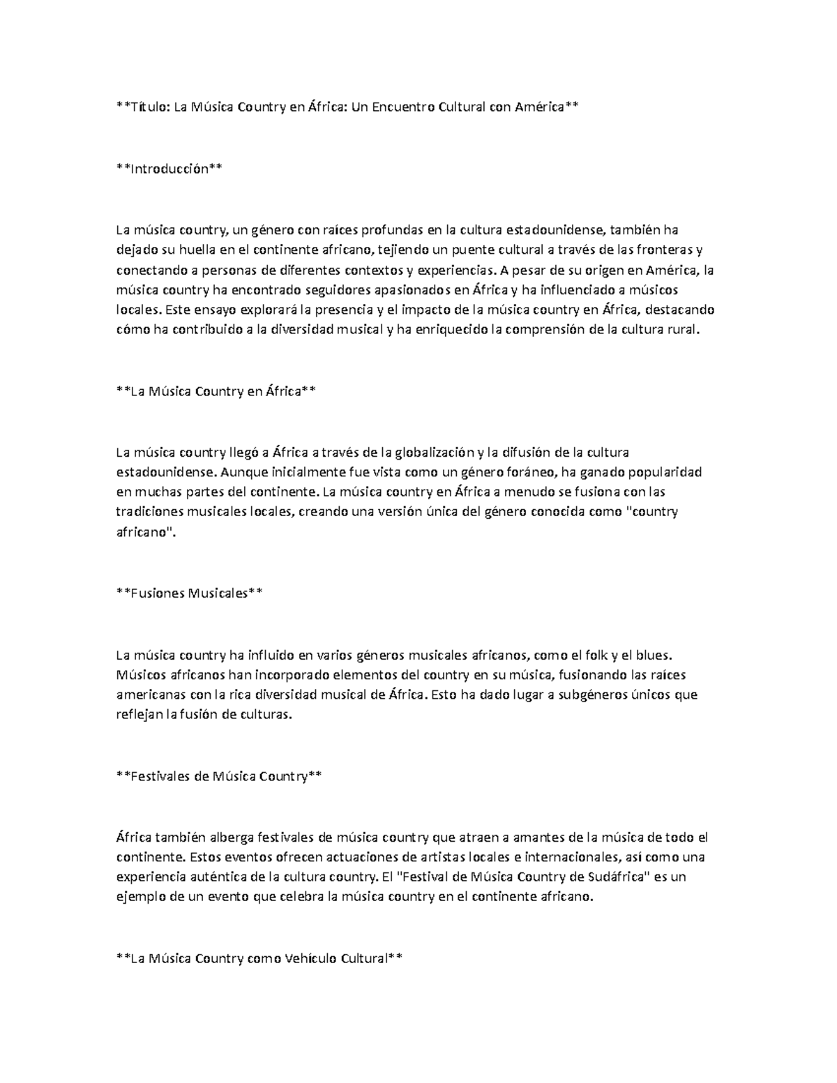 El Country - Título: La Música Country en África: Un Encuentro Cultural ...