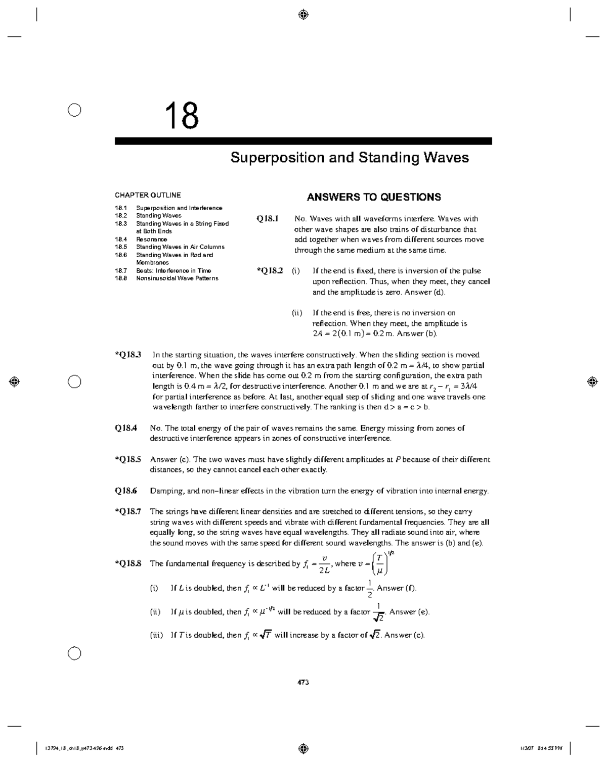 SM_chapter18.pdf - 18 Superposition and Standing Waves CHAPTER OUTLINE 18 Superposition and ...