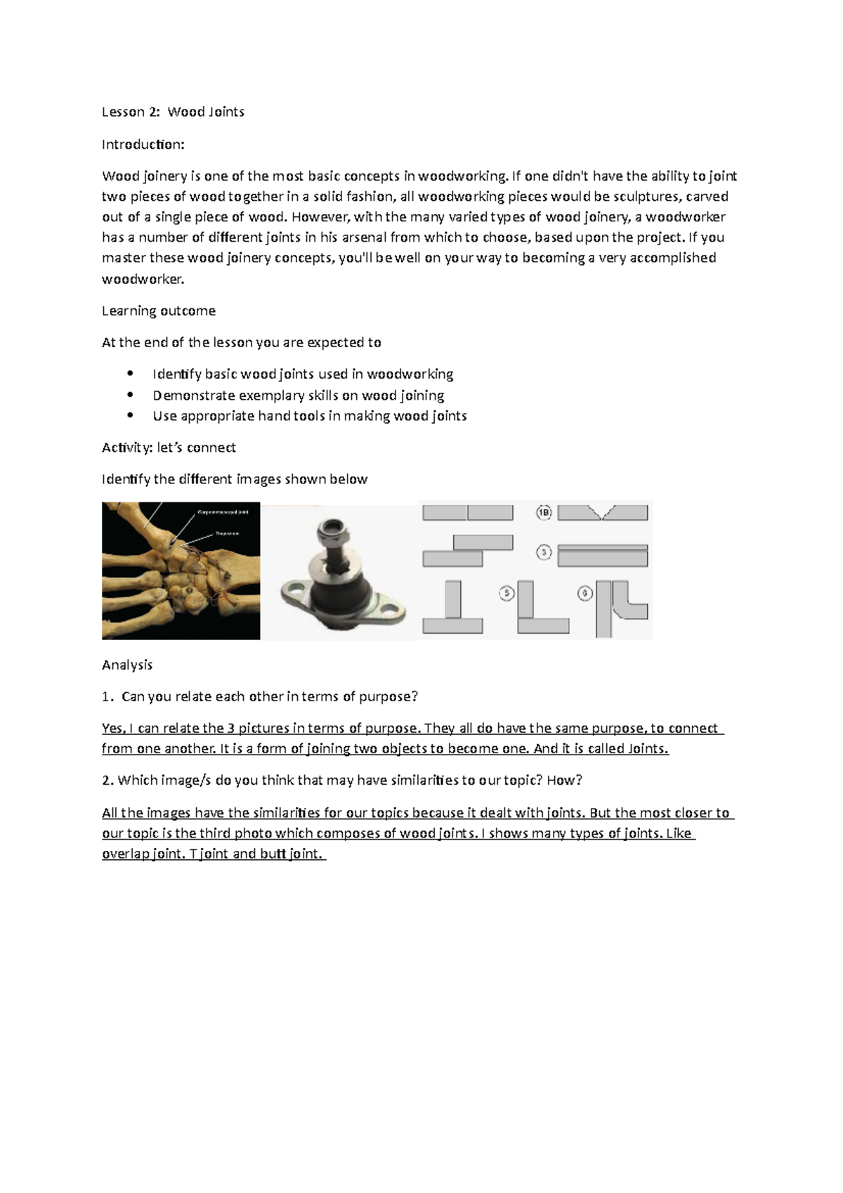 Lesson 2 module 2 wood joints - Lesson 2: Wood Joints Introduction ...
