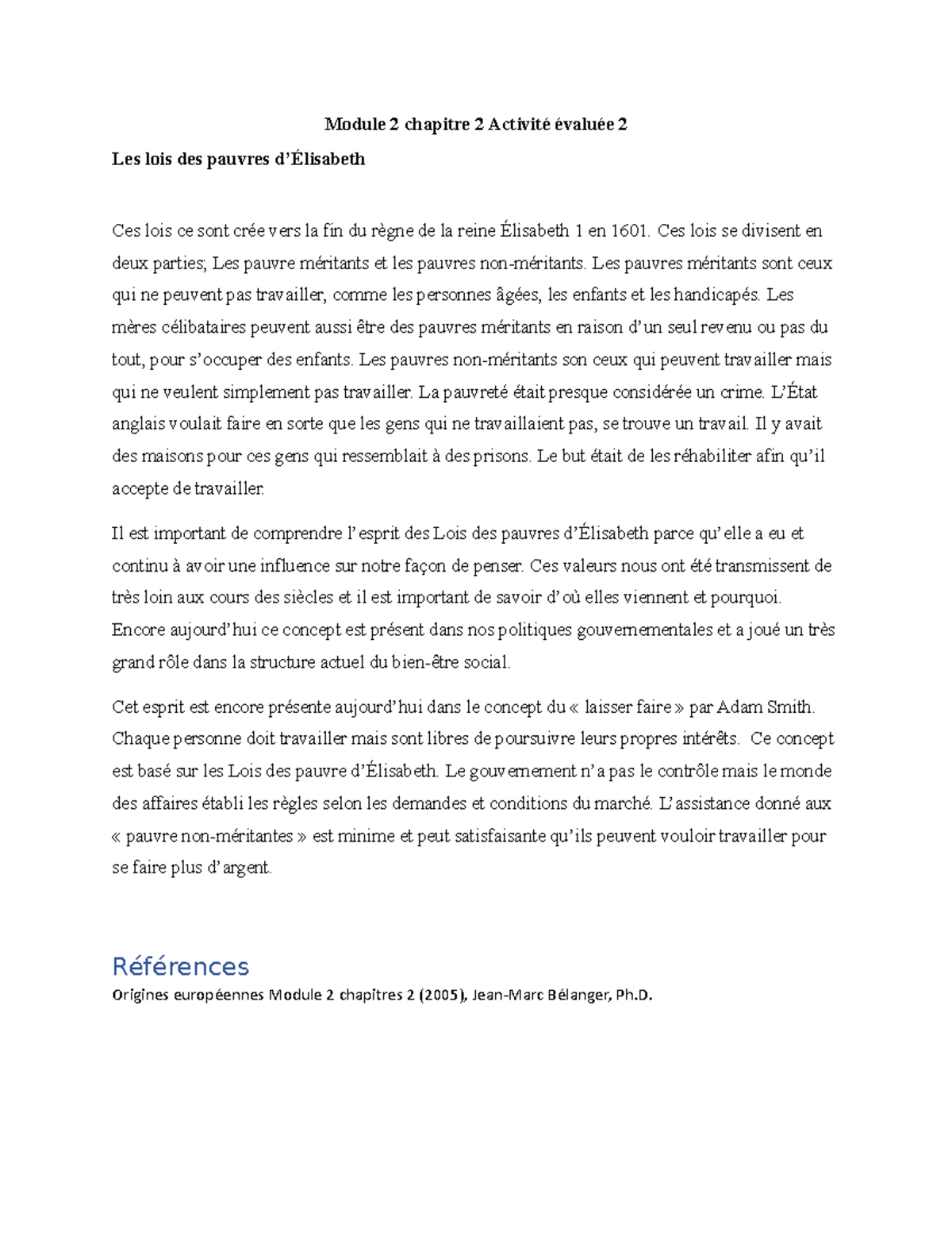 Module 2 chapitre 2 Activité évaluée 2 BESO - BESO-1005FL - Laurentian ...