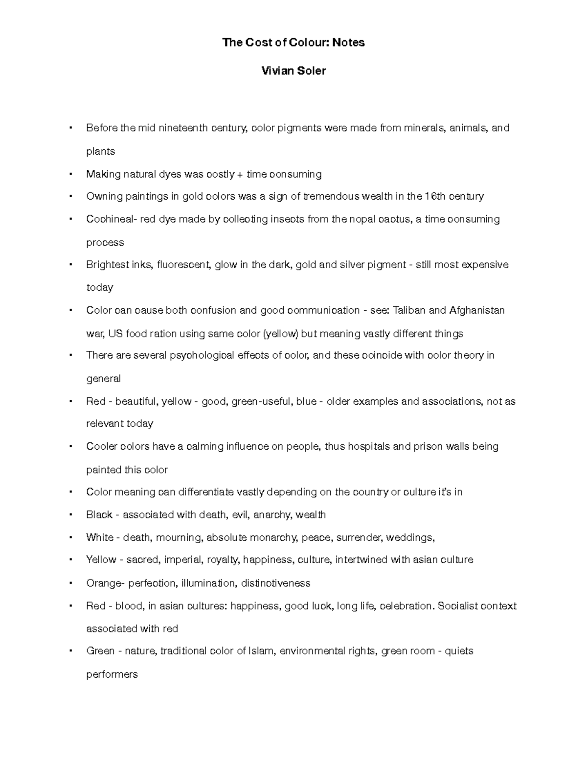 The cost of colour- notes - on color connotations + meanings - The Cost ...