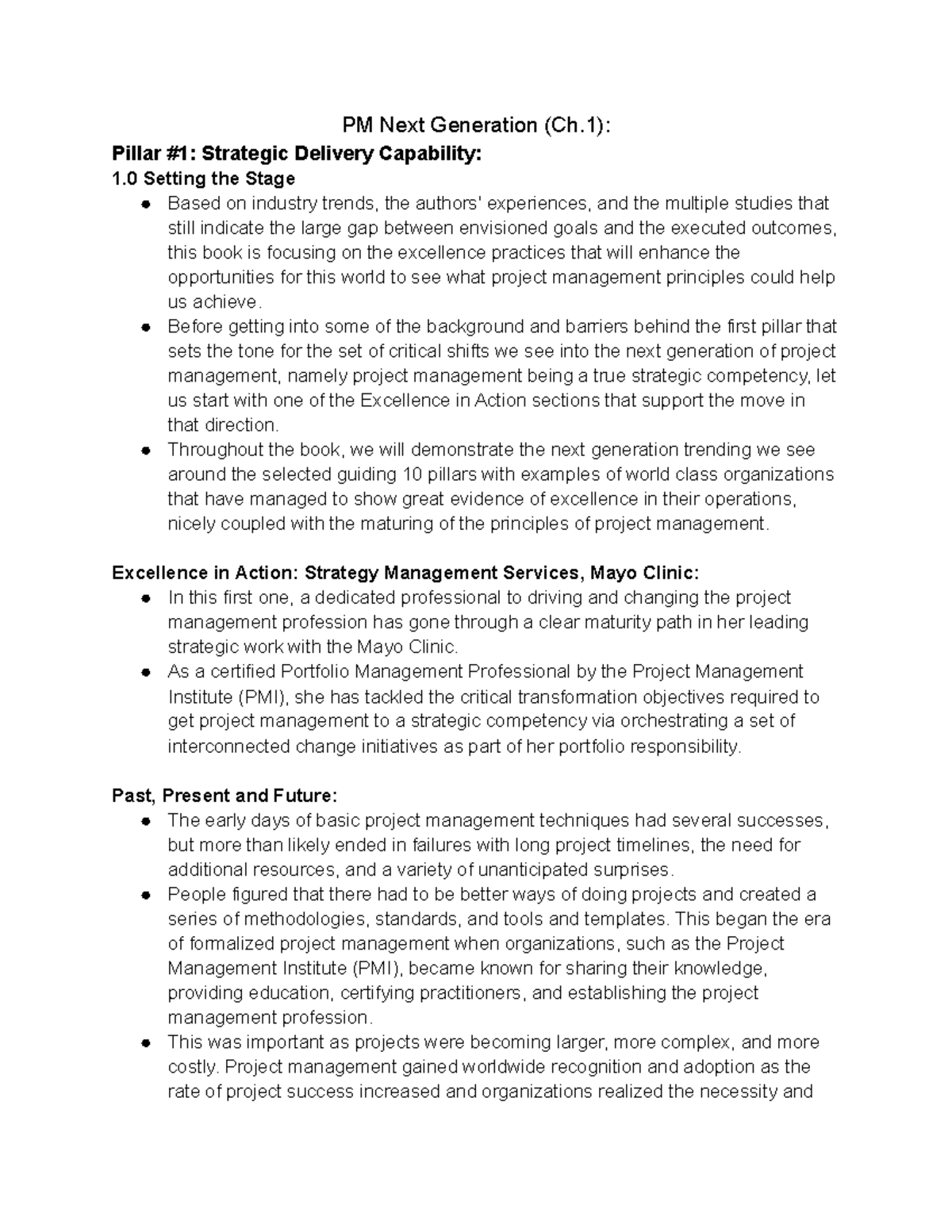 PM Next Generation (Ch - Notes - PM Next Generation (Ch): Pillar #1 ...