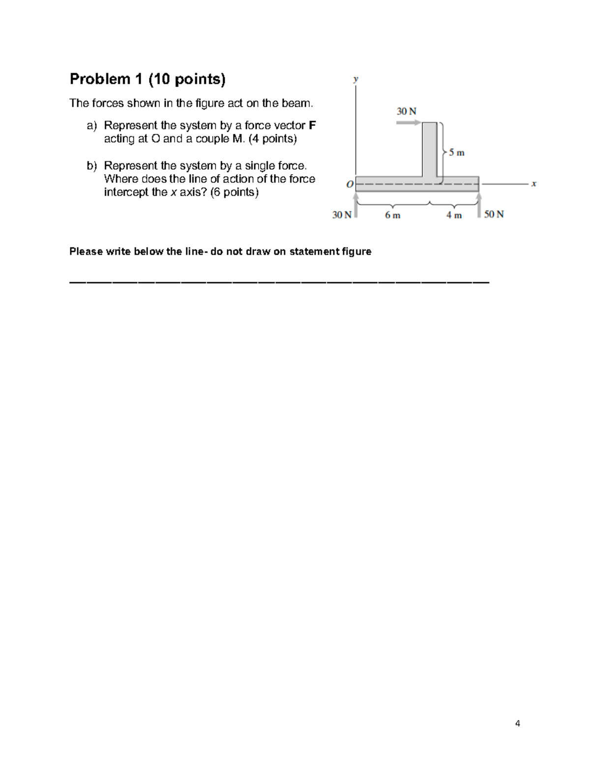 Practice Exam 2 M2 - 4 Problem 1 (10 points) The forces shown in the ...