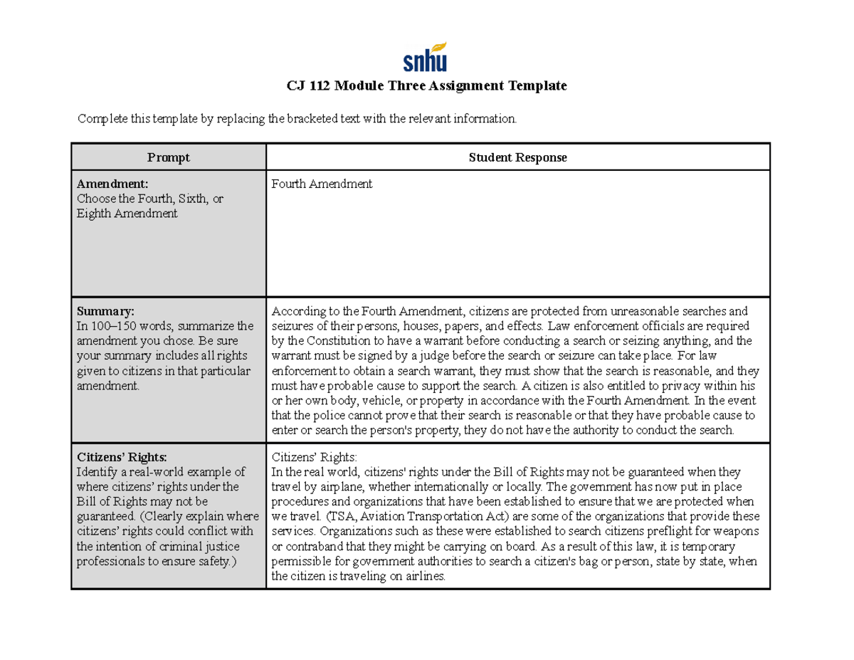 Cj112 3-2 - LETS GO - CJ 112 Module Three Assignment Template Complete ...