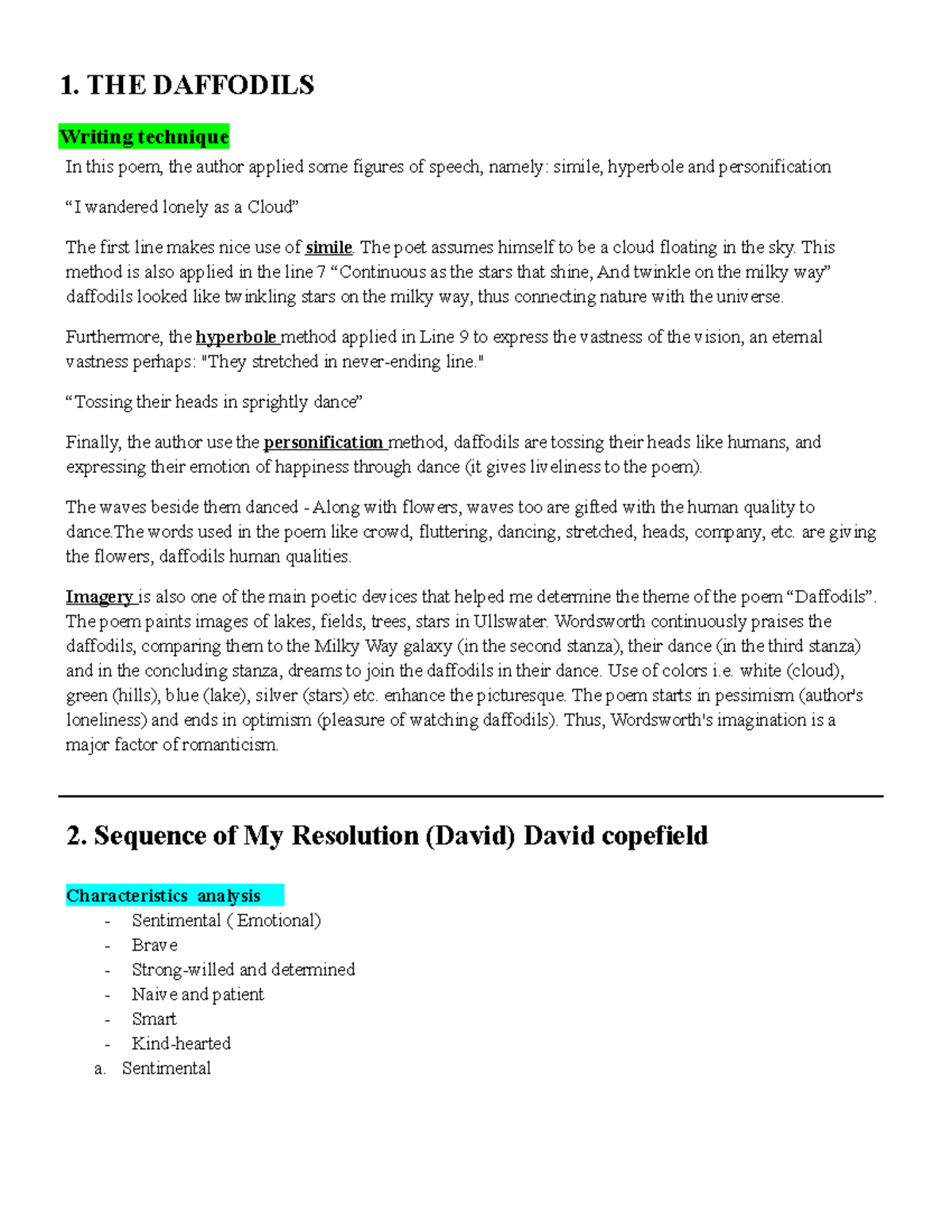 VHAM ON-TAP - summary of the British - American literature through 5 ...