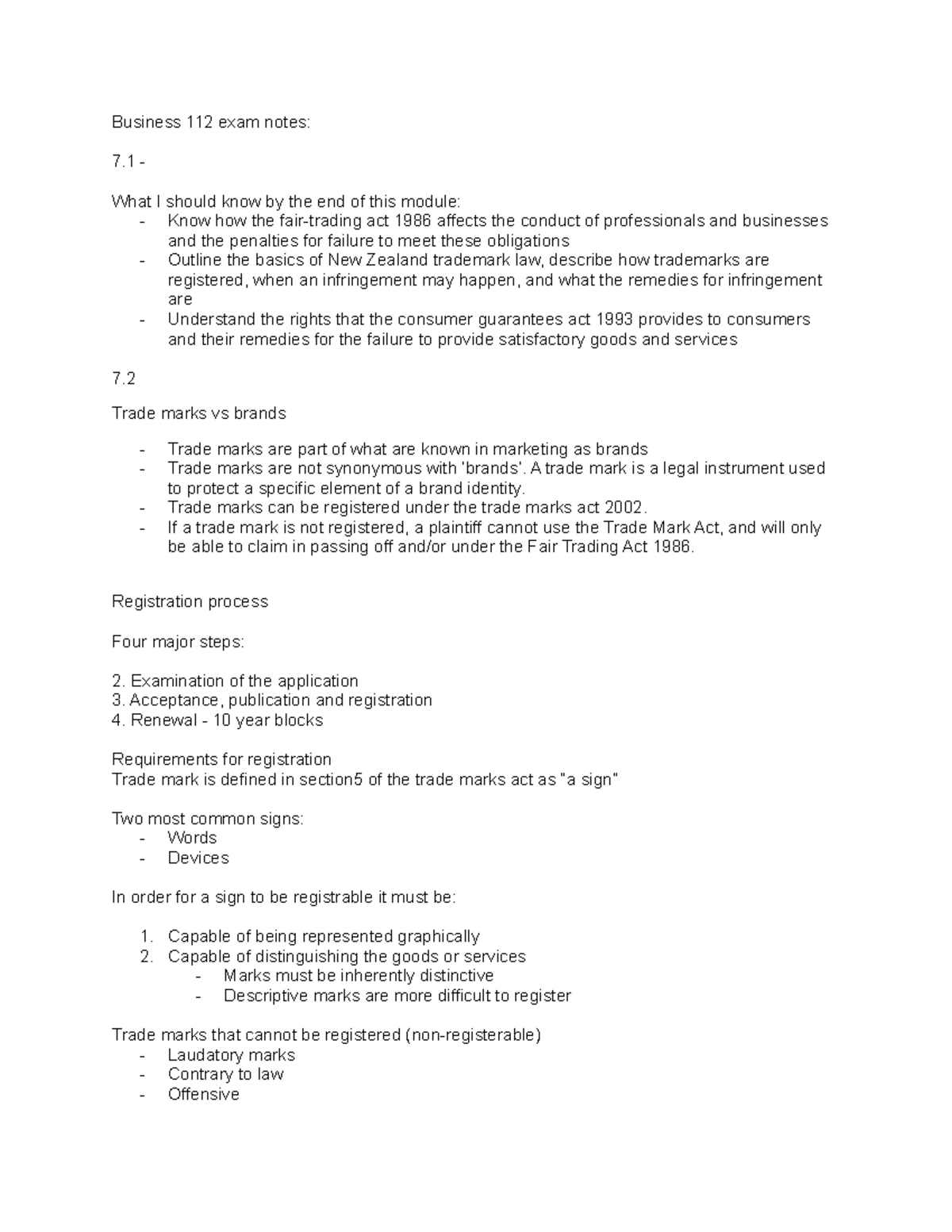 112 exam notes - Business 112 exam notes: 7 - What I should know by the ...