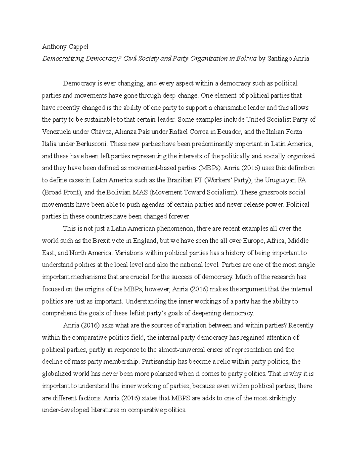 Research Report VIII - review of several readings assigned for the week ...