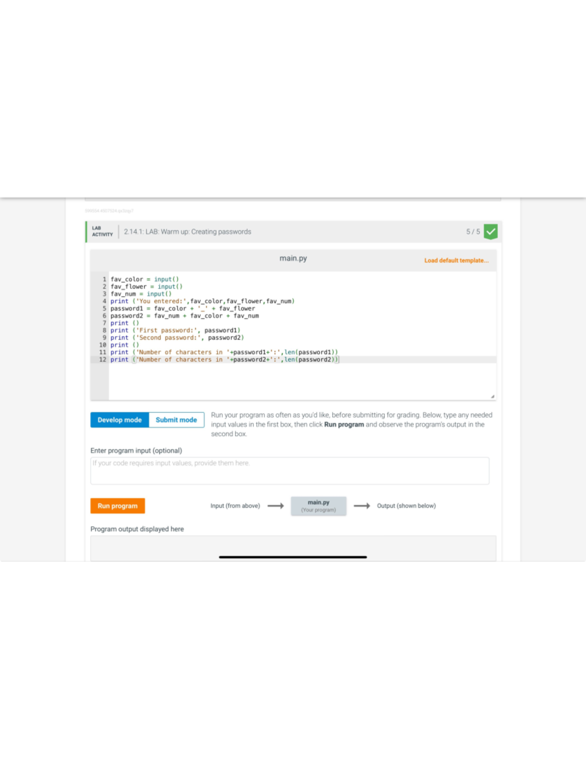 Zybook 2.14.1 lab - 599554.4507524 LAB ACTIVITY 2.14: LAB: Warm up ...