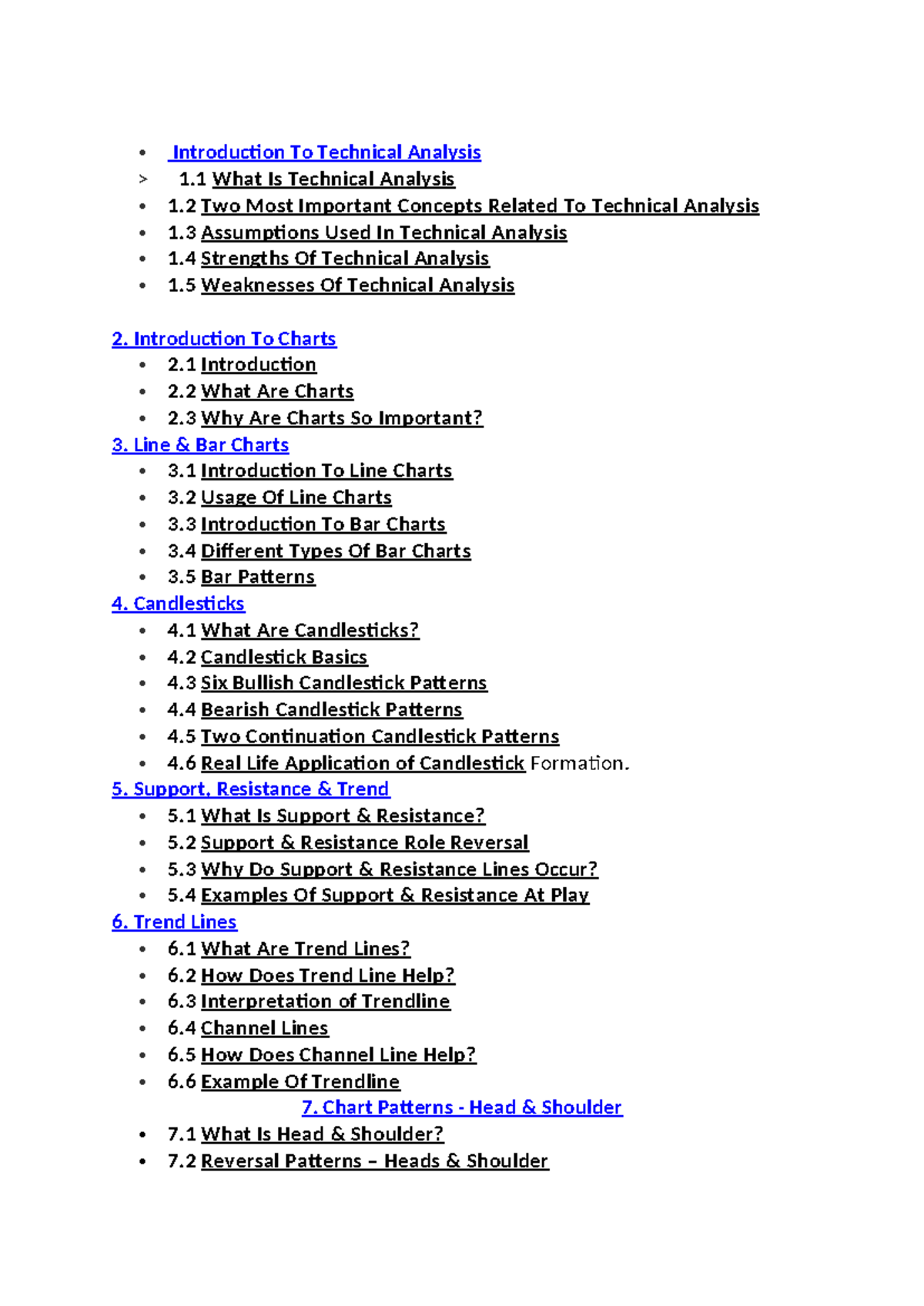 Introduction To Technical Analysis - Introduction To Charts 2 ...