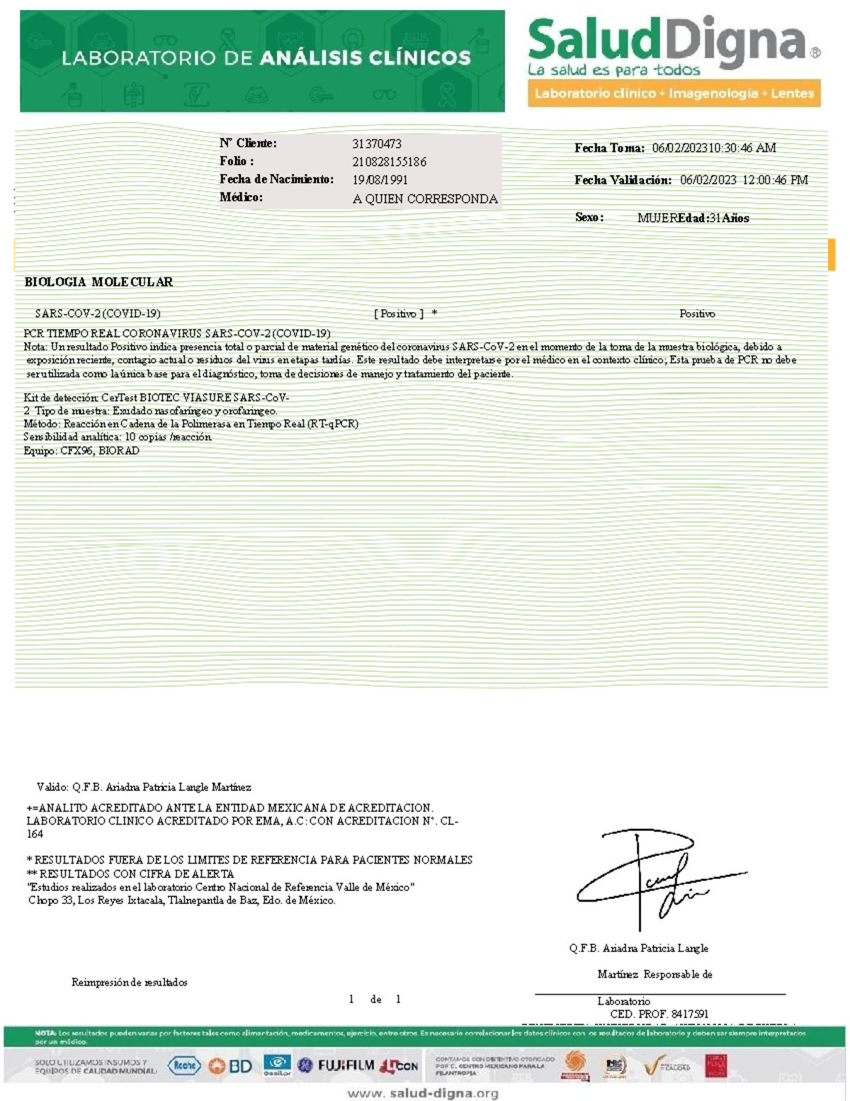 Prueba-covid-alma-salud-digna - RSV Paciente:UBALDO ZAMORA ALMA ...