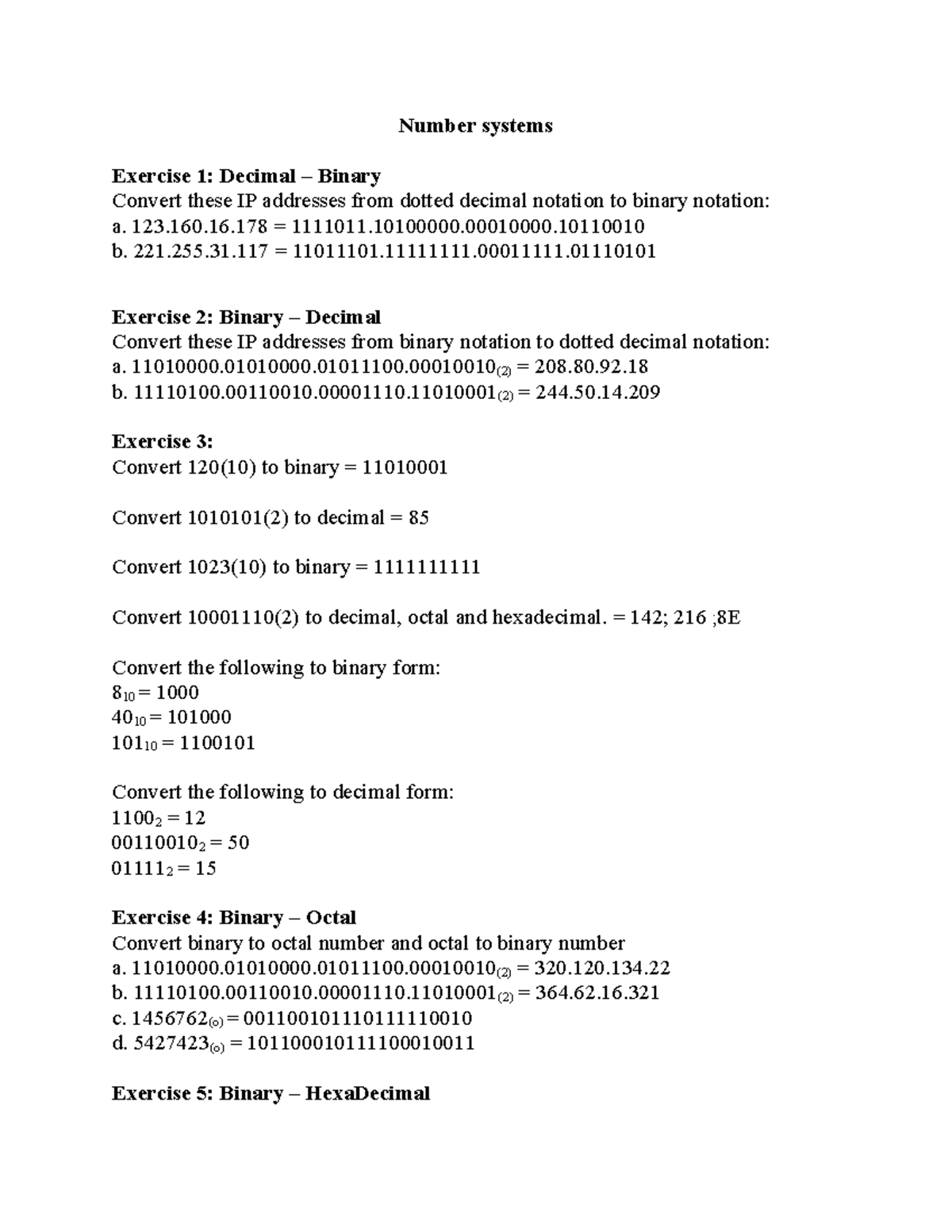 Tut 8 number system - exercises - Number systems Exercise 1: Decimal ...