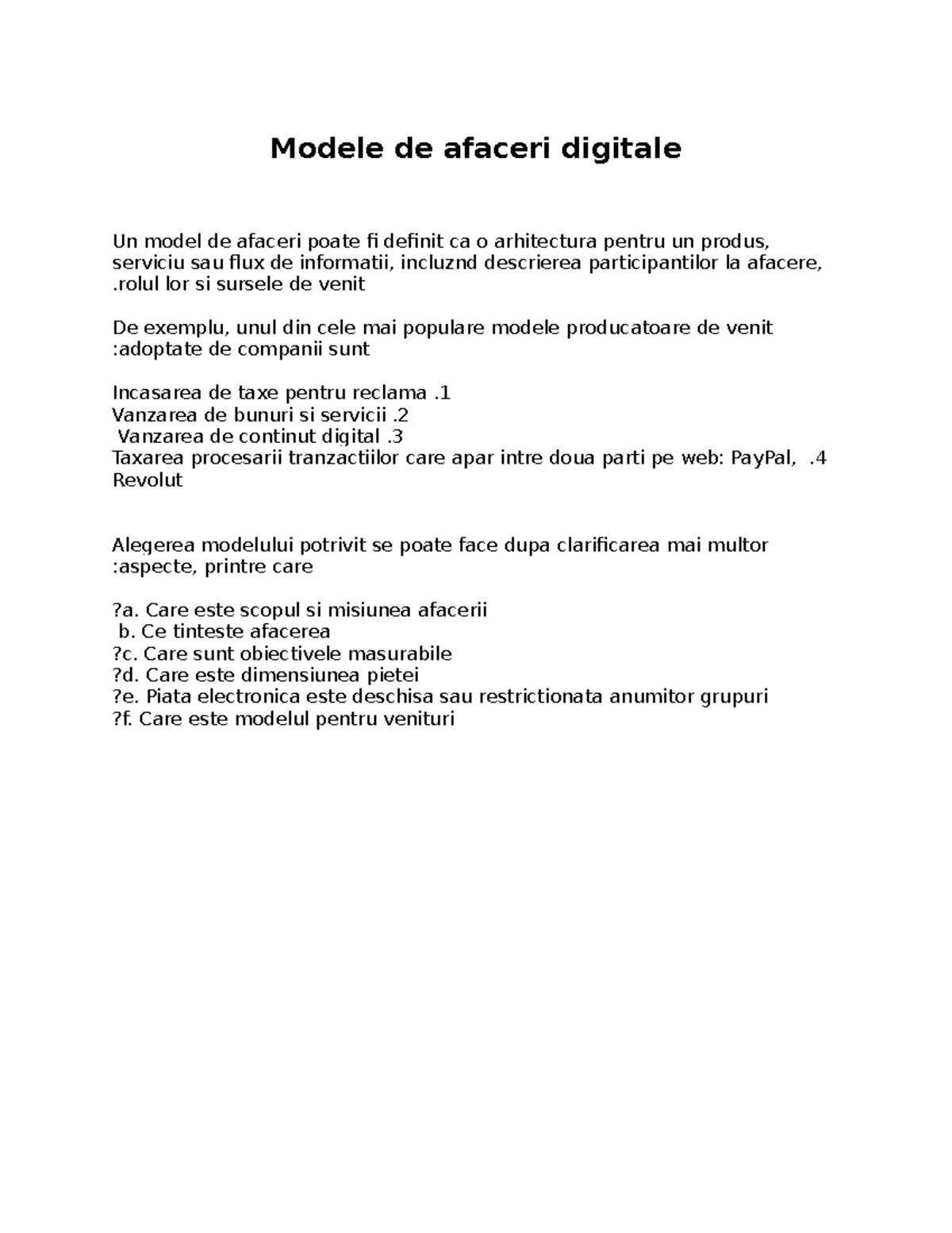 7. Modele de afaceri digitale - Modele de afaceri digitale Un model de ...