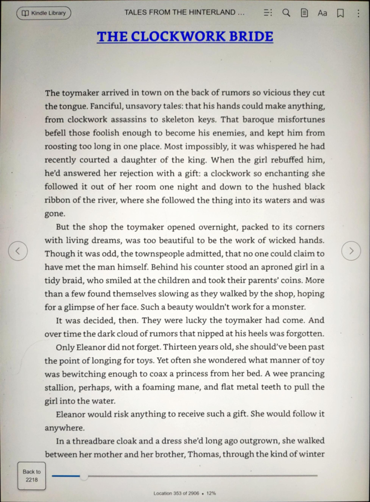 The Clockwork Bride -Tales from Hinterland-Melissa Albert - ENGLI 1150 (IAI H3 901) - Studocu