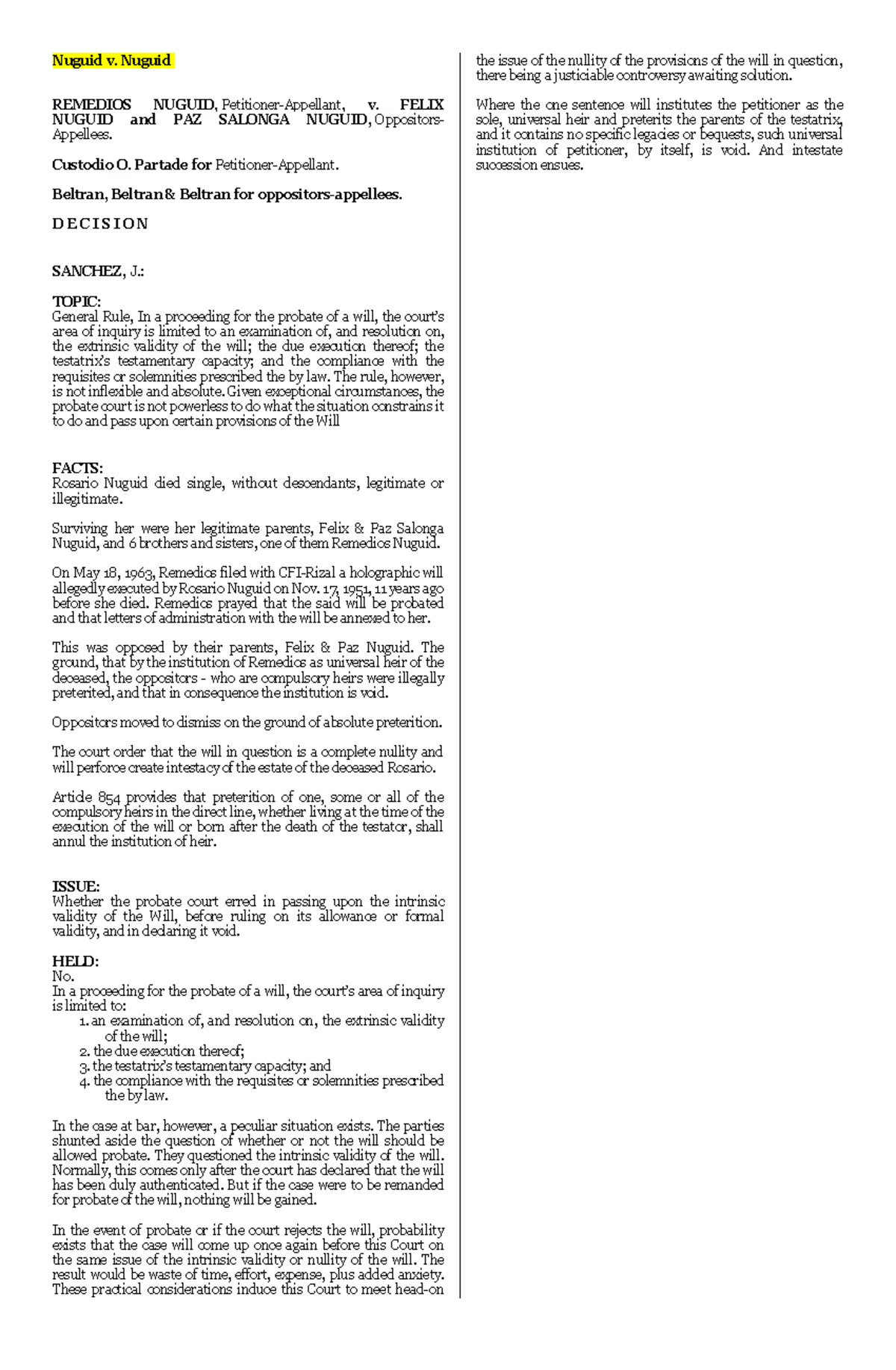 25. Nuguid v Nuguid 77 SCRA 449 - Digest - Nuguid v. Nuguid REMEDIOS ...