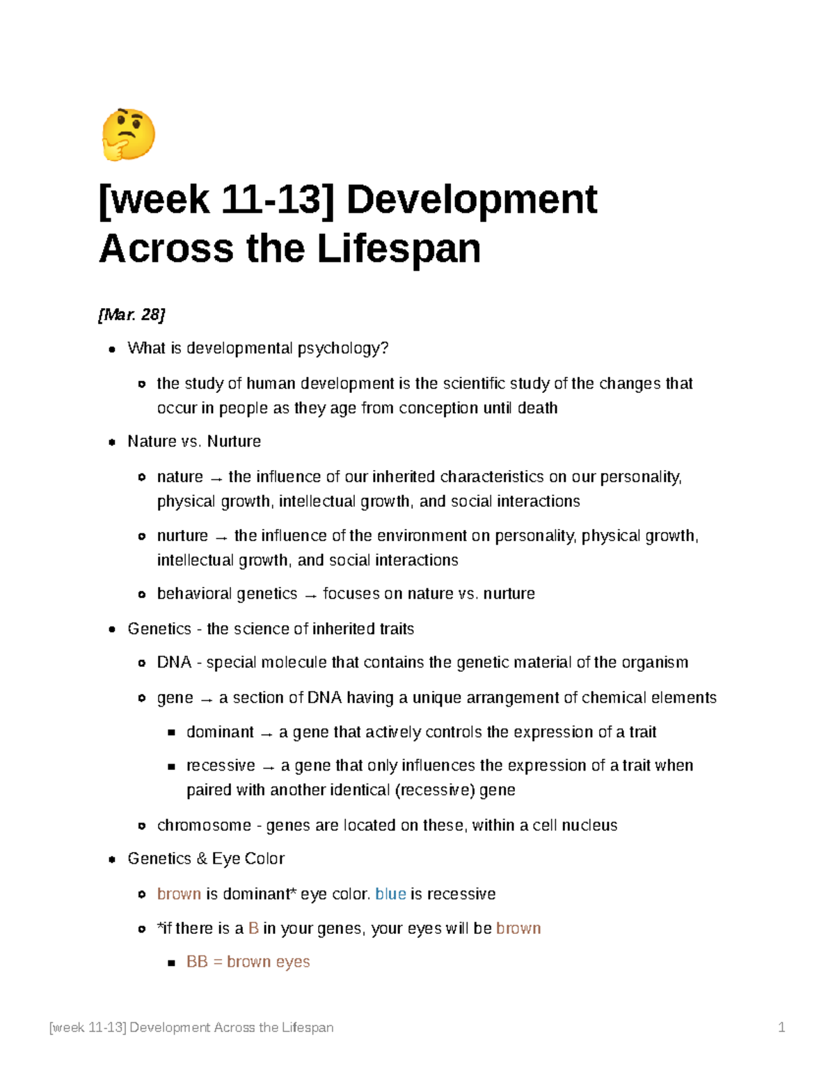 Week 11-13 Development Across the Lifespan - D [week 11-13] Development ...