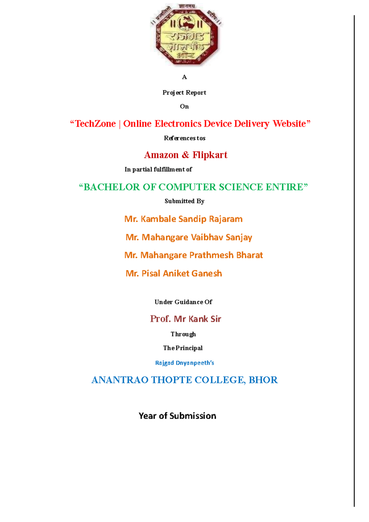 Online Electronics store - ####### A ####### Project Report ####### On ...