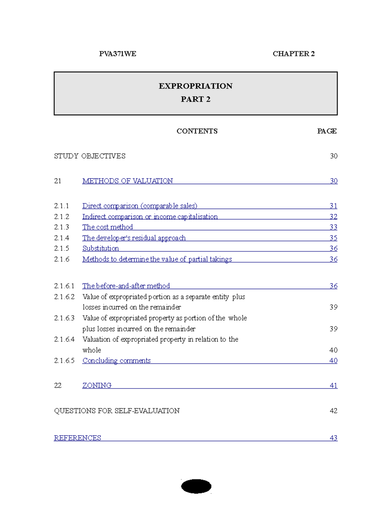 Chp2 Expropriation Part 2 Methods AND Cases - CONTENTS PAGE - PVA371WE ...