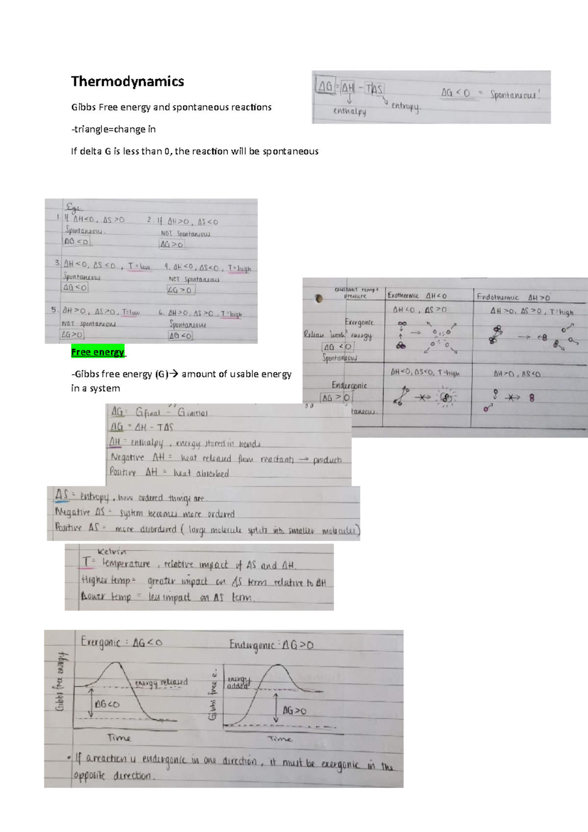 Lecture 7 thermodynamics - Thermodynamics Gibbs Free energy and ...