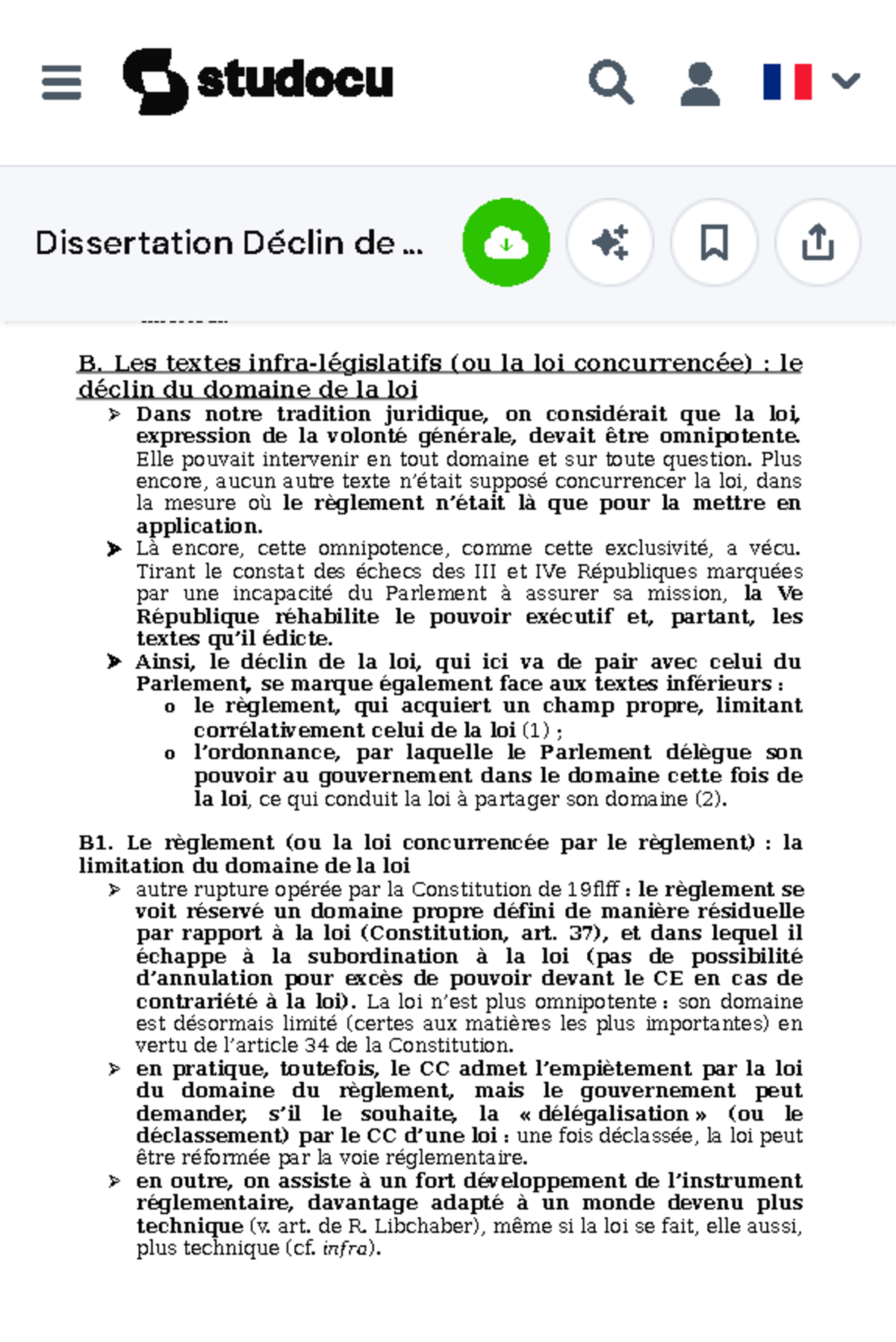 Dissertation Déclin de la loi - TD Intro au droit R. Thery Corrigé ...
