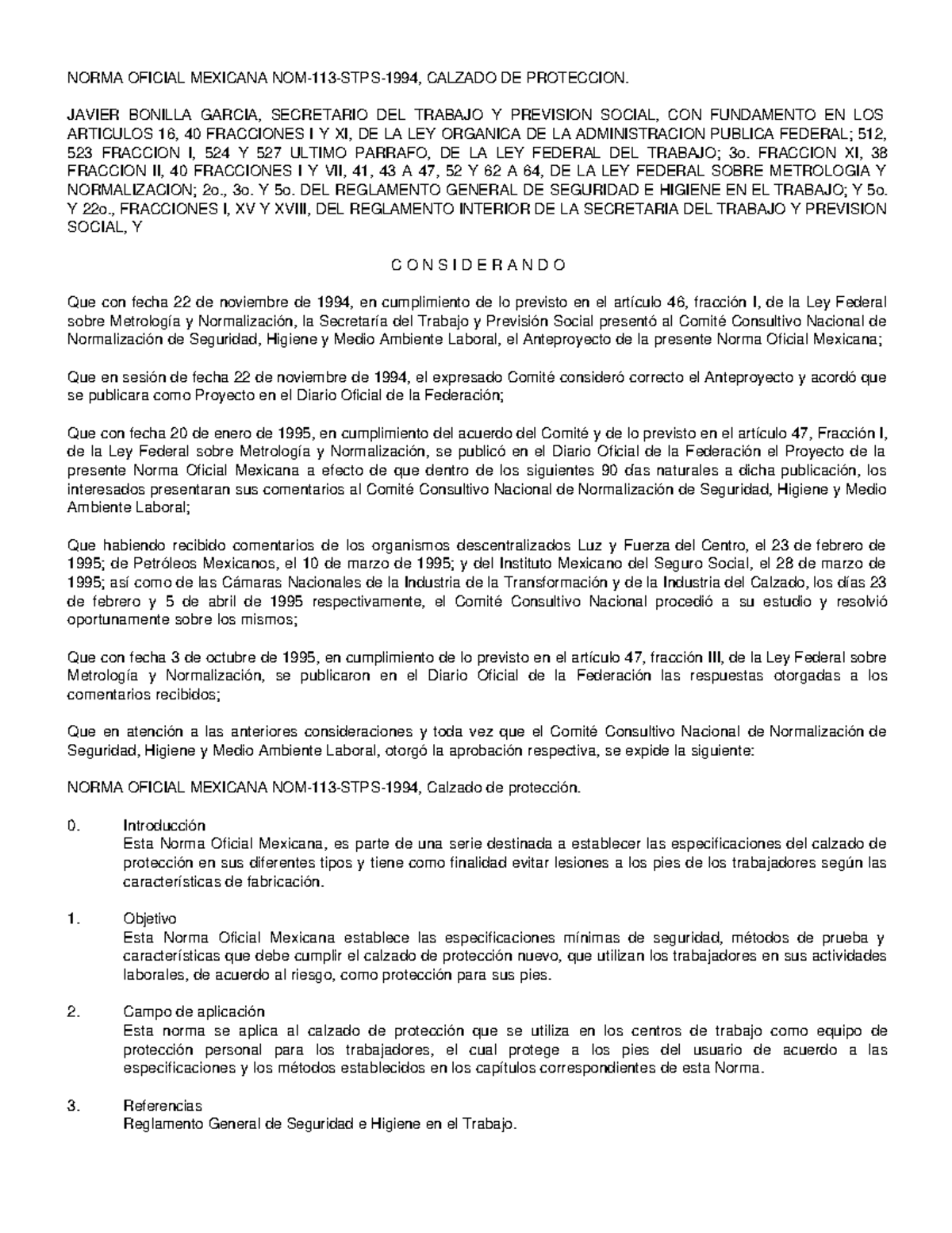 NOM 113 STPS 1994 - NORMA OFICIAL MEXICANA NOM-113-STPS-1994, CALZADO ...