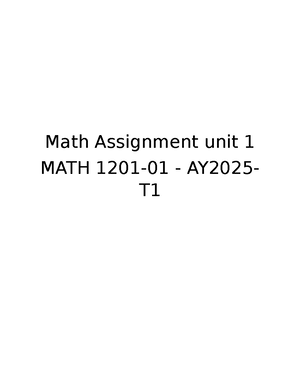 Math unit 4 - Math unit 4 - Math Assignment Unit Task 1. Interpret the ...