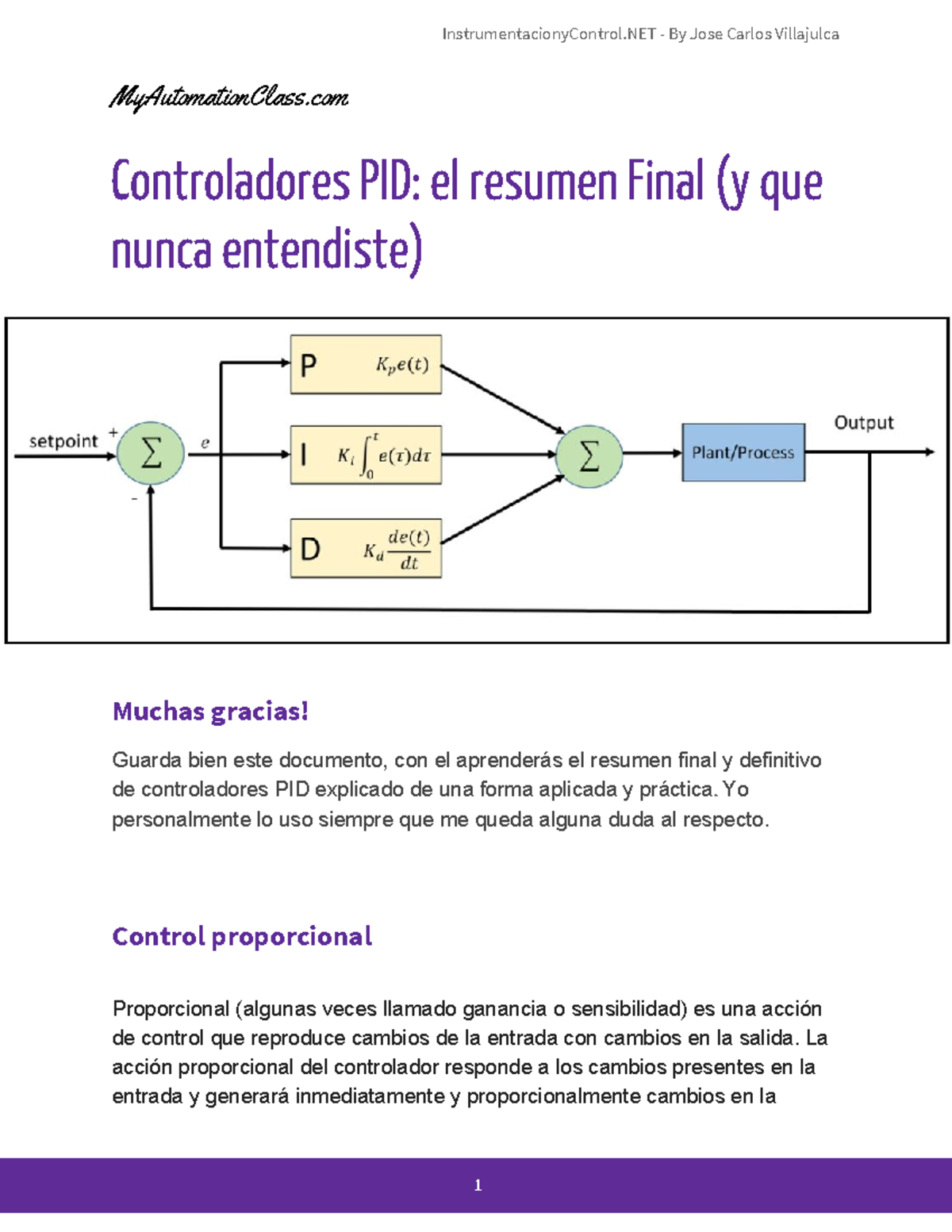 Iy Cnet Controladores PID Resumen Final - MyAutomationClass Controladores PID: el resumen Final ...