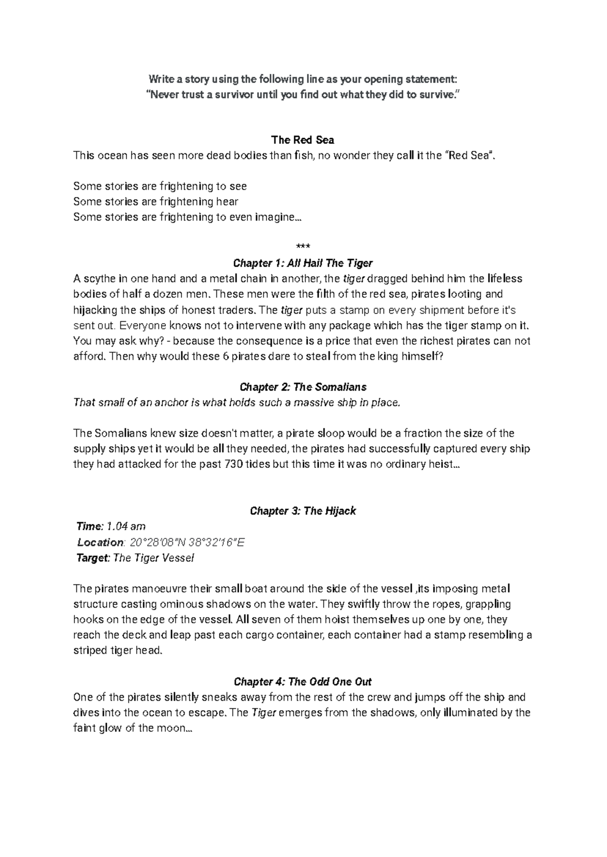 Example Of Experimental Narrative Structure - Write a story using the ...