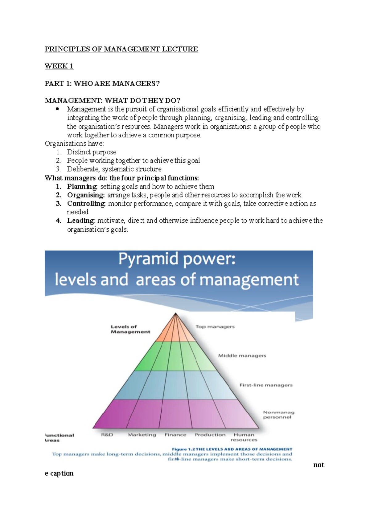 Principles OF Management Lecture - PRINCIPLES OF MANAGEMENT LECTURE ...