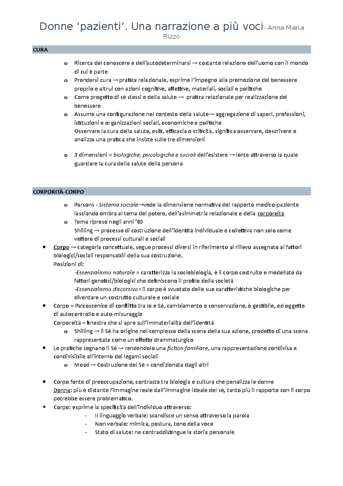 Passione per il sociale- cap 9 di Anna Maria Rizzo - Donne ‘pazienti ...