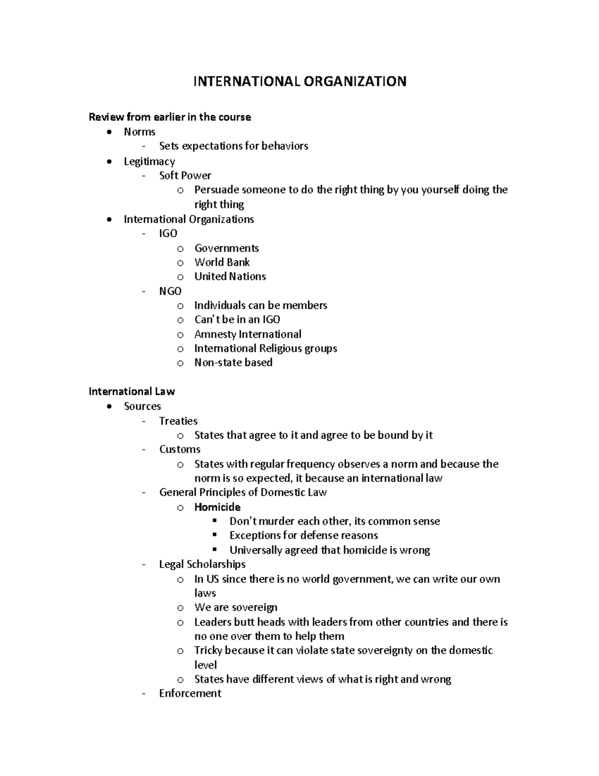International Organization Notes - INTERNATIONAL ORGANIZATION Review ...